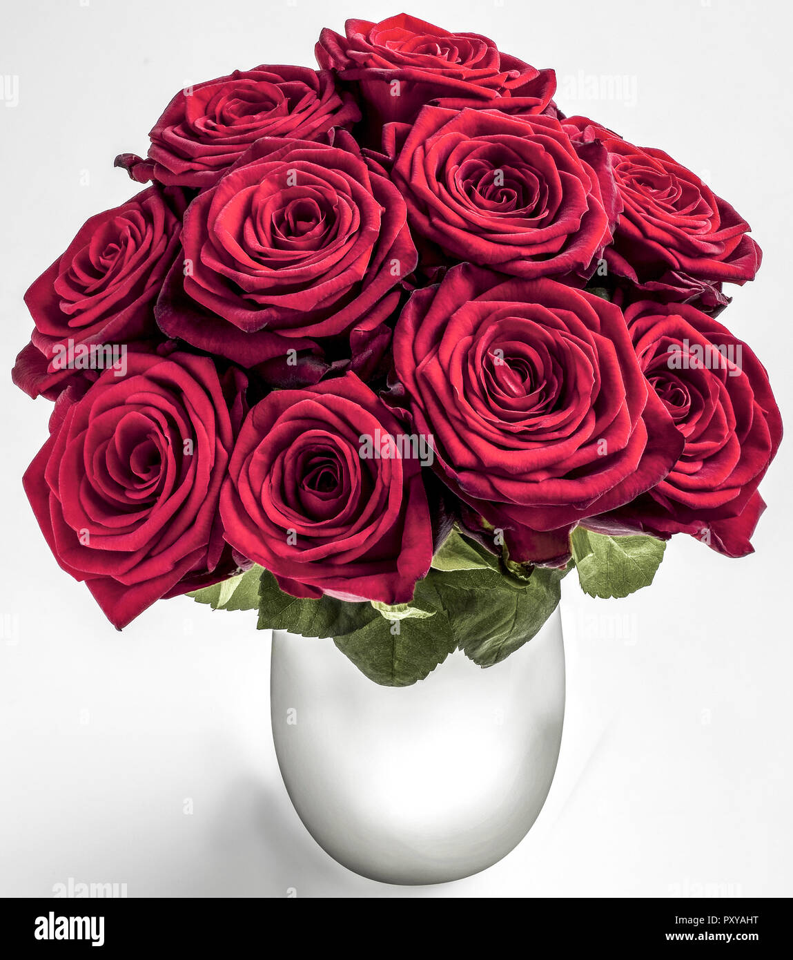 Rote Rosen in Vase Stock Photo - Alamy