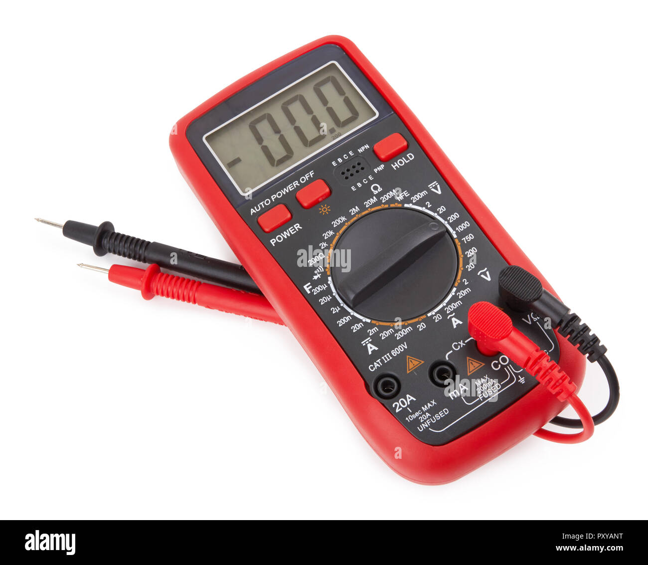 Digital multimeter isolated on a white background Stock Photo - Alamy
