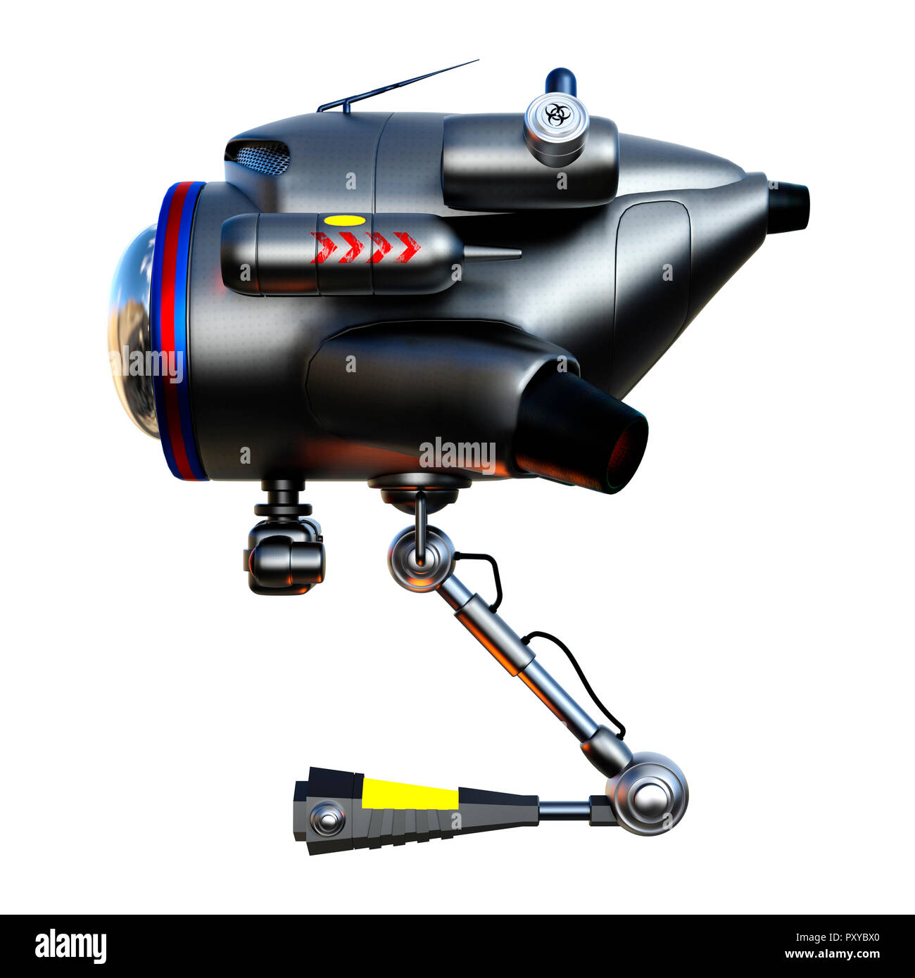 3D rendering of a flying drone isolated on white background Stock Photo ...