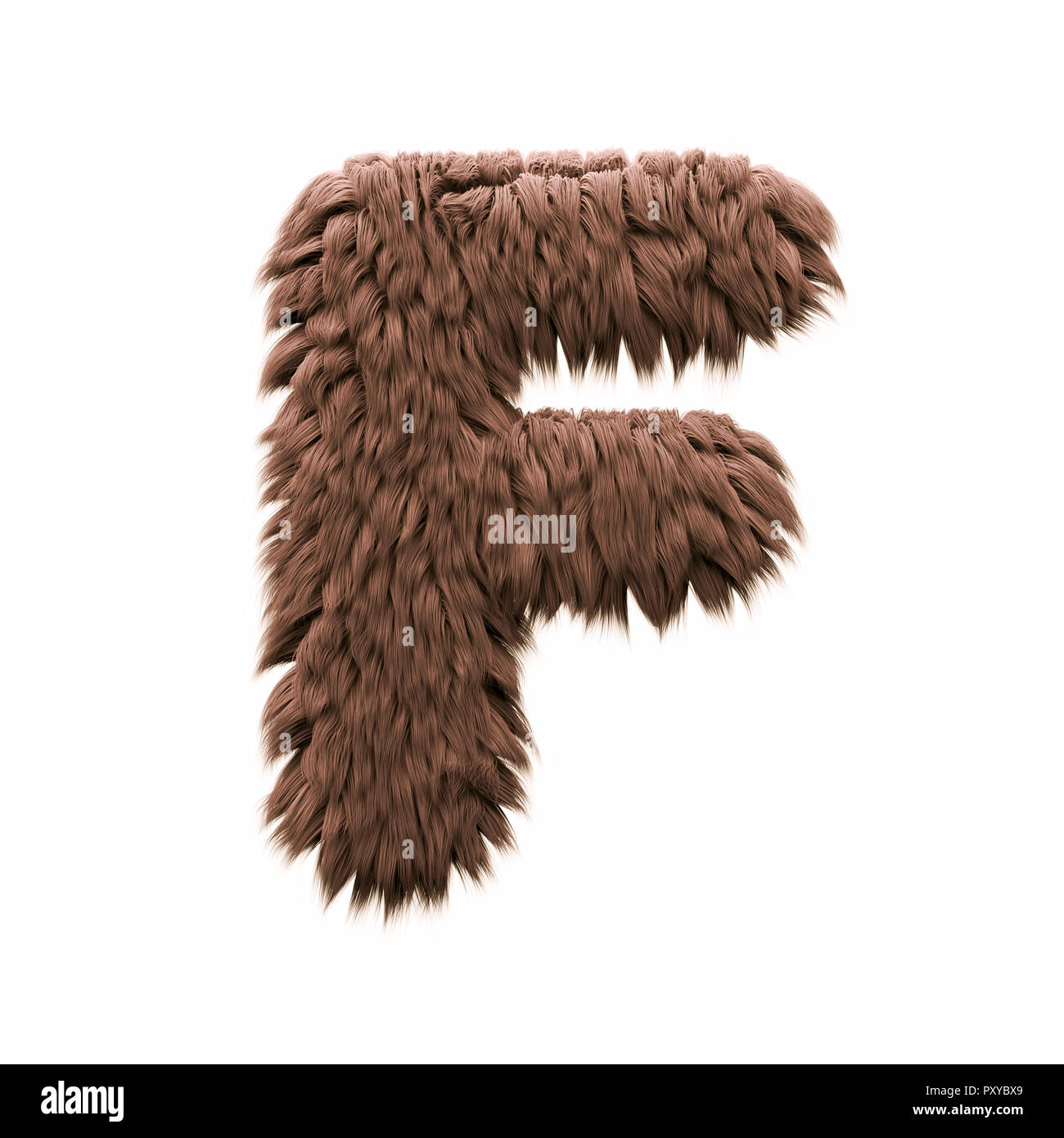 Monster letter F. Upper-case 3d halloween font isolated on white ...