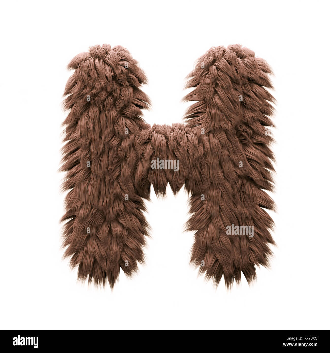 Monster letter H. Upper-case 3d halloween font isolated on white ...