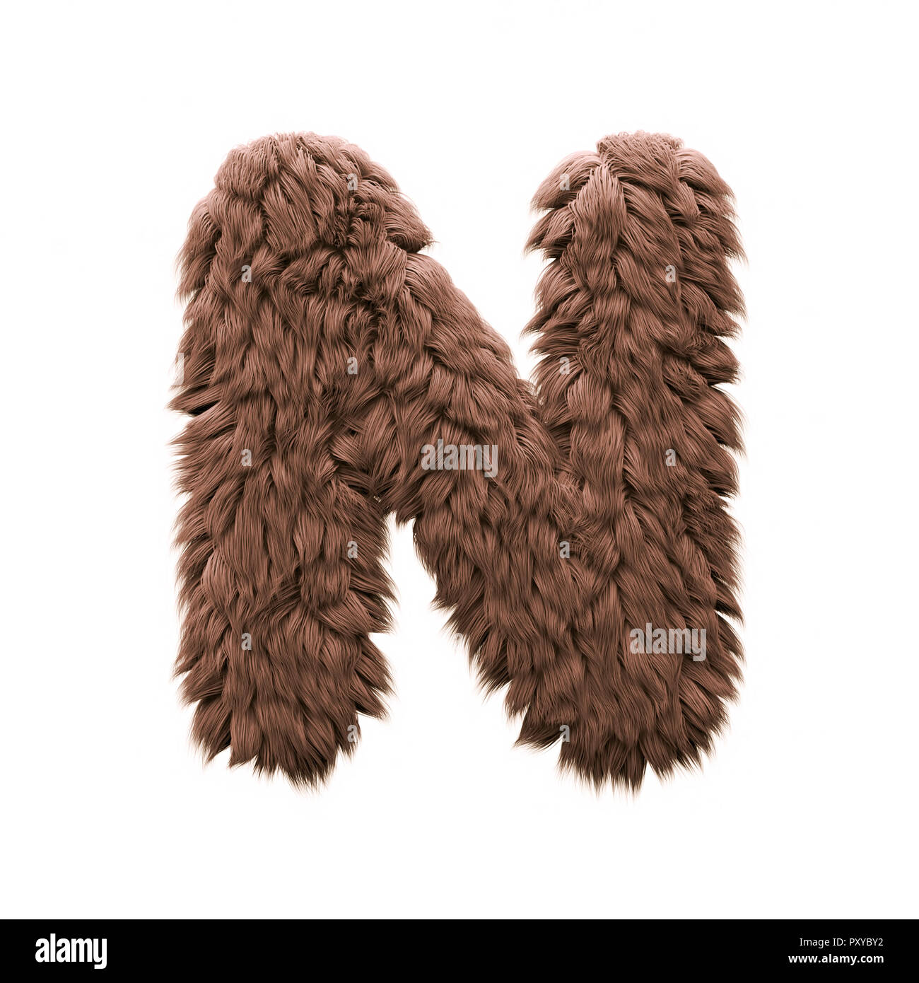 Monster letter N. Capital 3d halloween font isolated on white ...