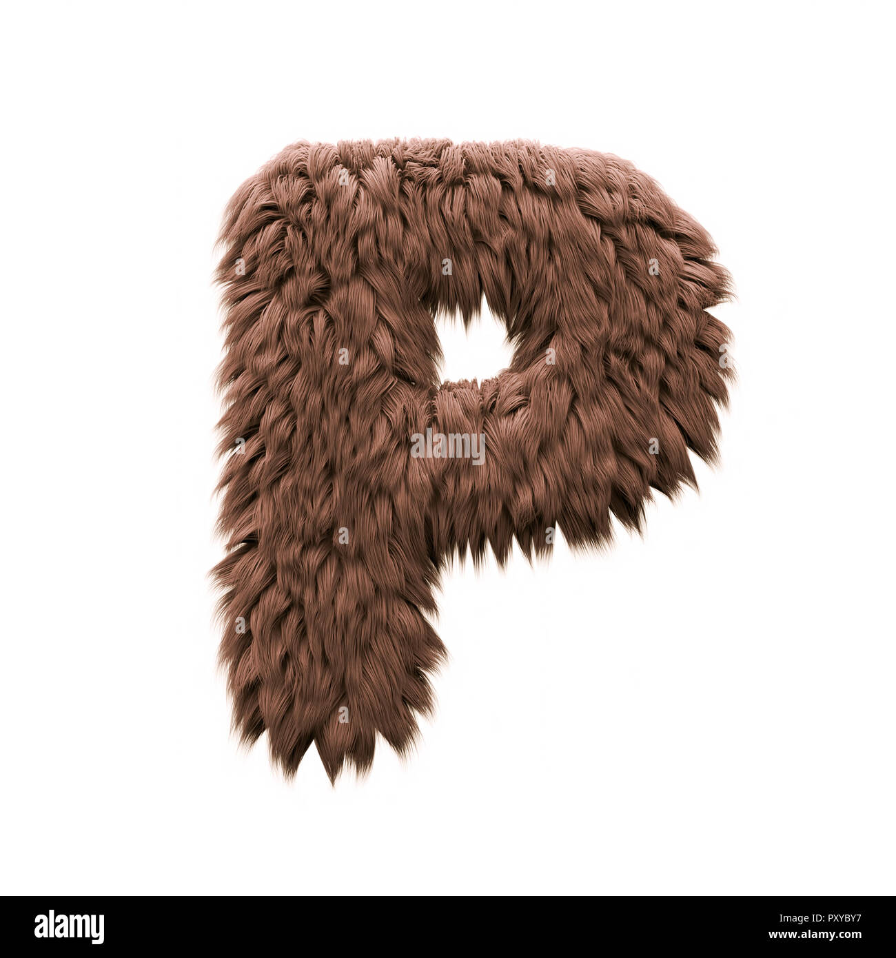 Monster letter P. Upper-case 3d halloween font isolated on white ...