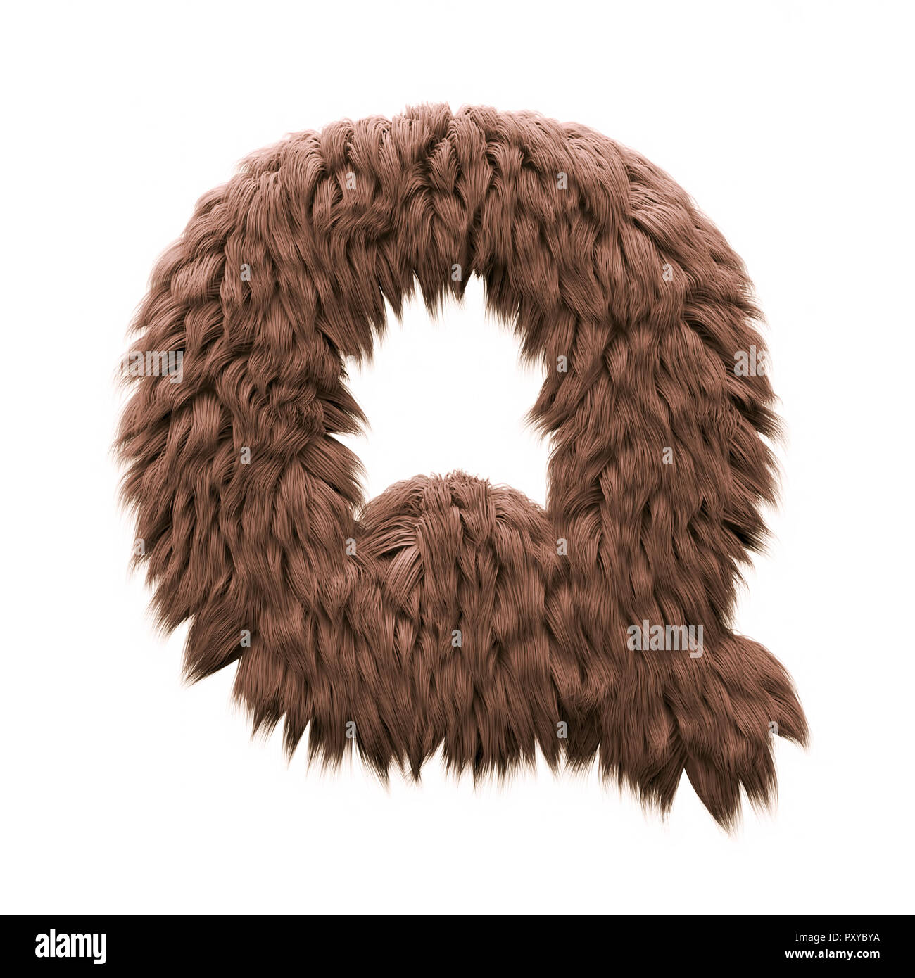 Monster letter Q. Upper-case 3d halloween font isolated on white ...