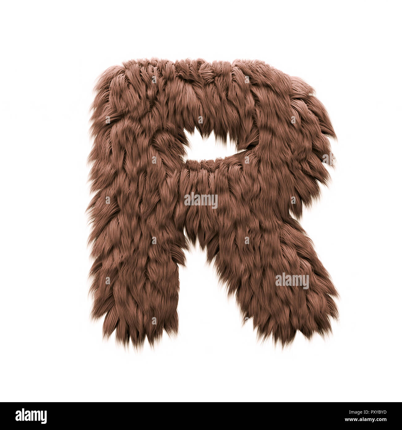 Monster letter R. Uppercase 3d halloween font isolated on white ...