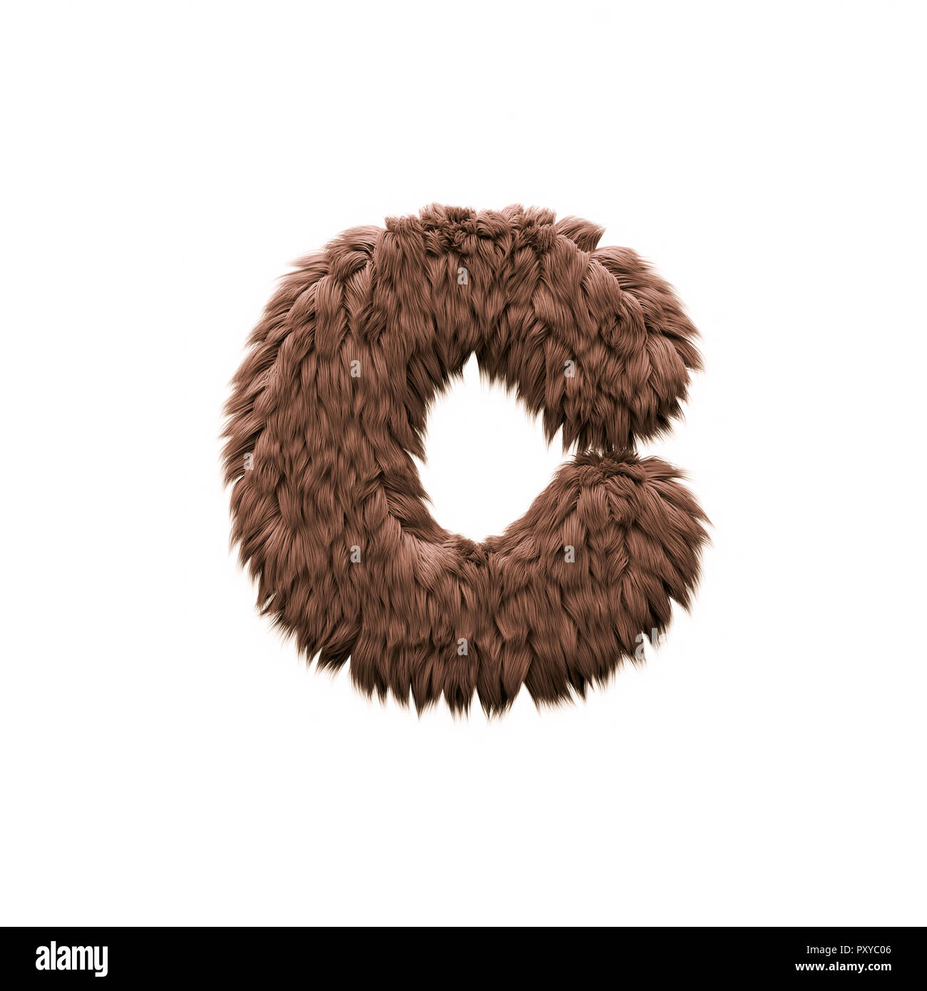 Monster letter C. Small 3d halloween font isolated on white background ...