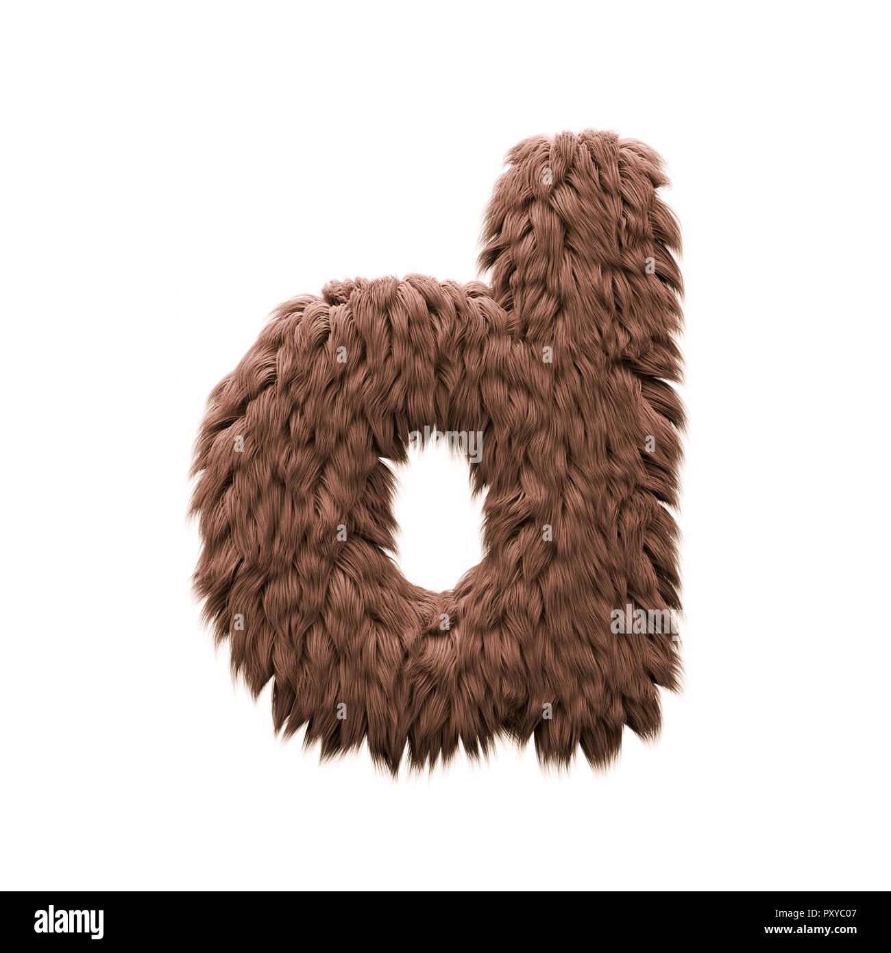 Monster letter D. Lowercase 3d halloween font isolated on white ...