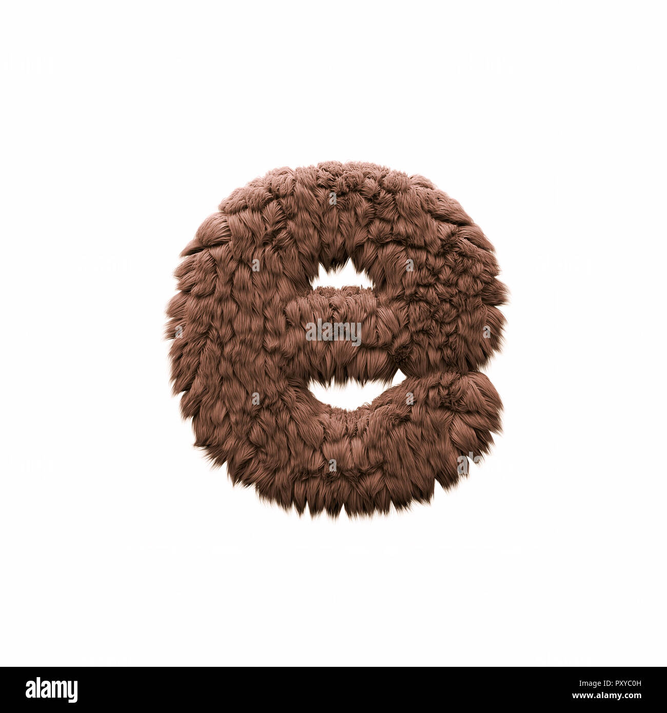 Monster letter E. Lower-case 3d halloween font isolated on white ...