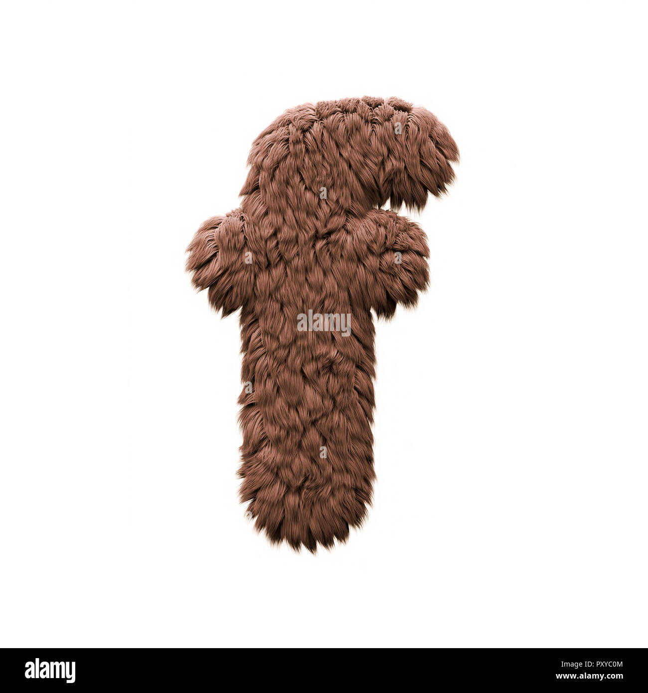 Monster letter F. Small 3d halloween font isolated on white background ...