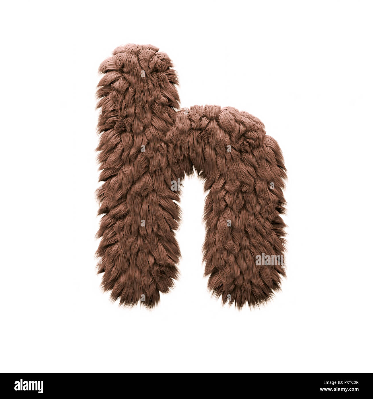 Monster letter H. Lower-case 3d halloween font isolated on white ...