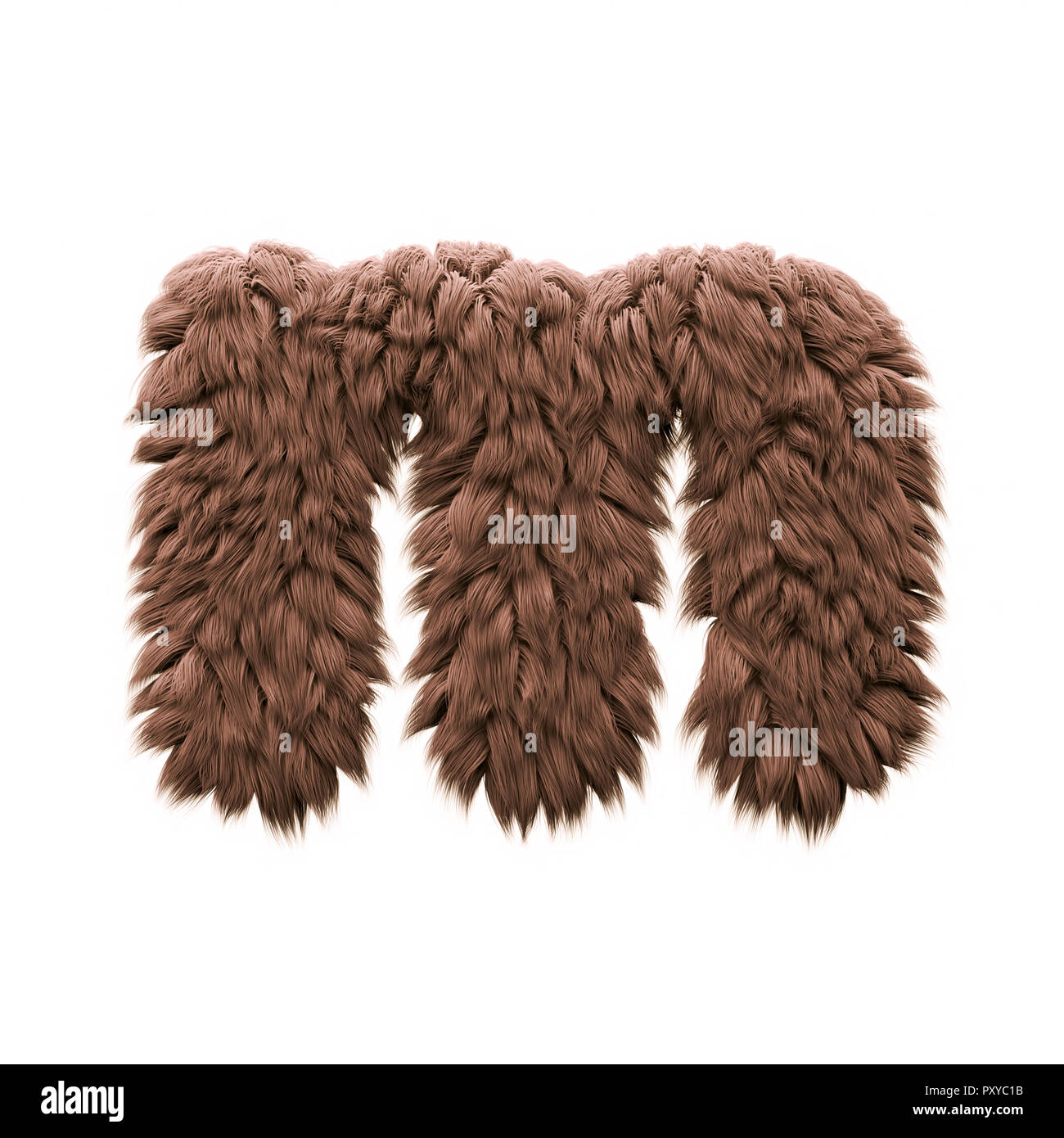 Monster letter M. Lowercase 3d halloween font isolated on white ...