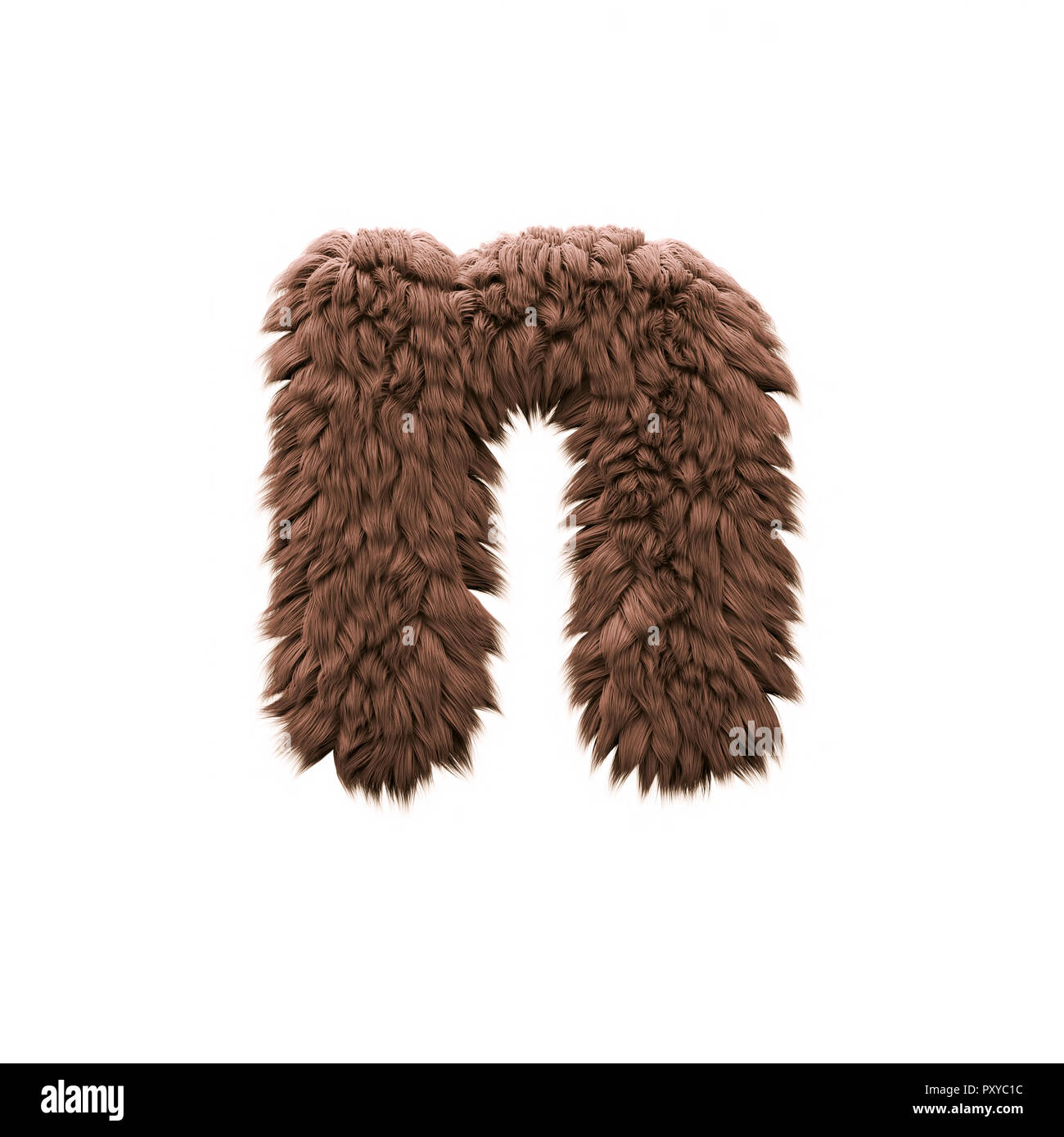 Monster letter N. Lower-case 3d halloween font isolated on white ...