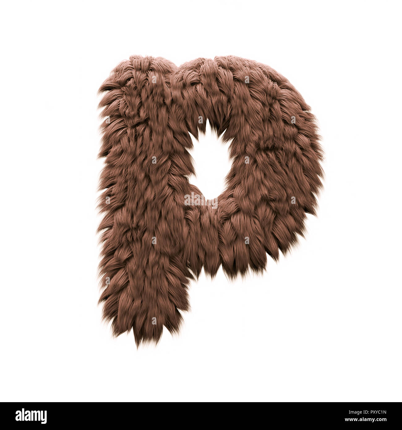 Monster letter P. Lowercase 3d halloween font isolated on white ...