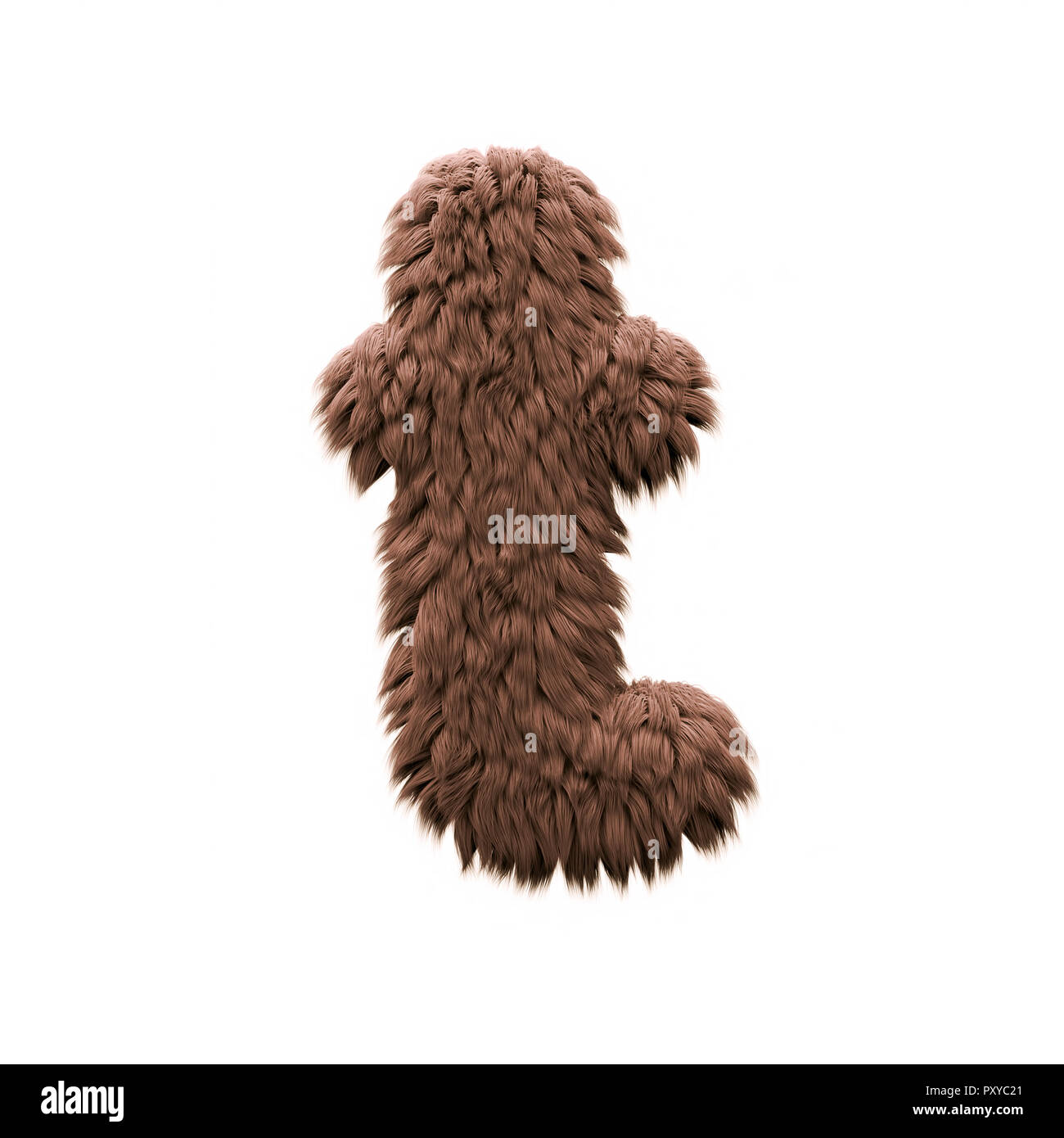 Monster letter T. Lower-case 3d halloween font isolated on white ...
