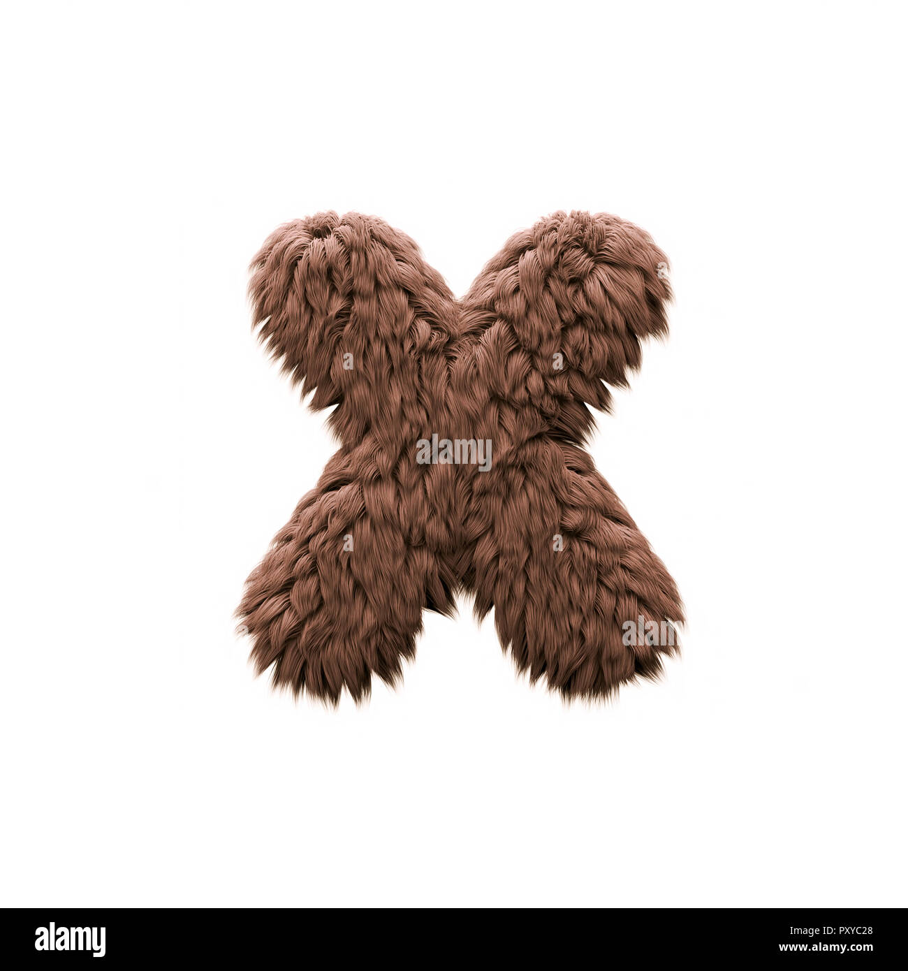 Monster letter X. Small 3d halloween font isolated on white background ...