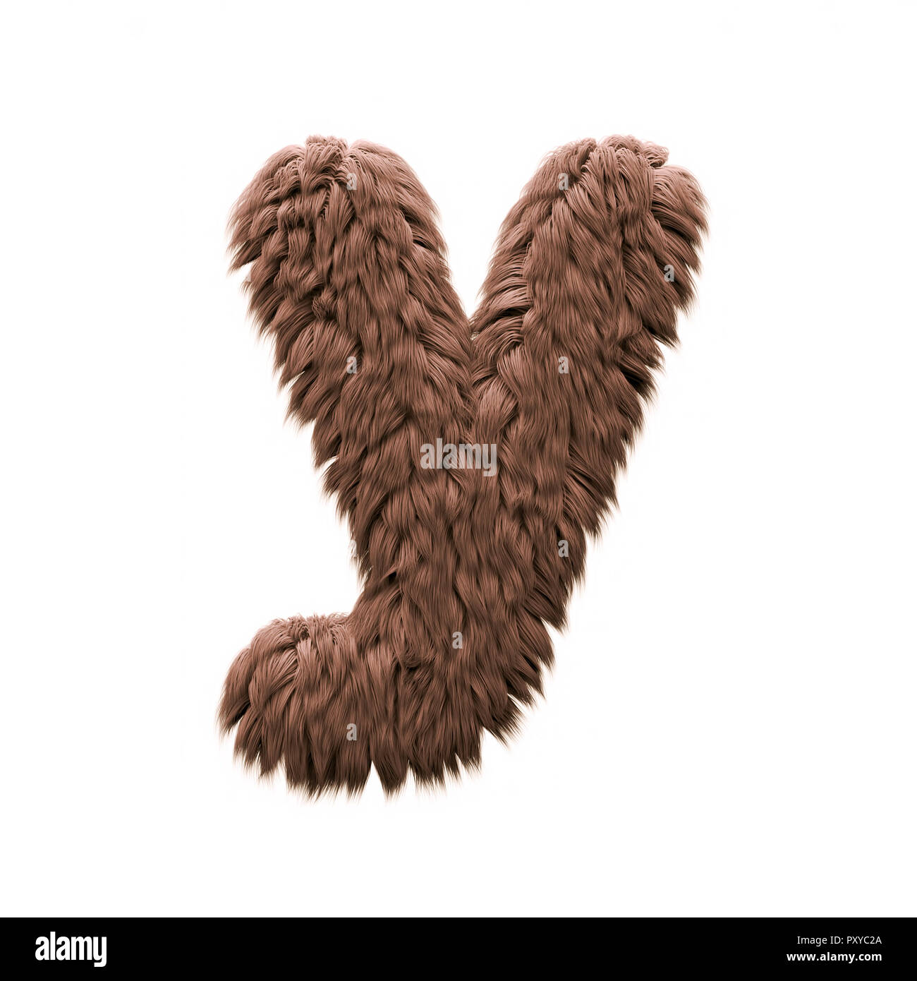 Monster letter Y. Lowercase 3d halloween font isolated on white ...