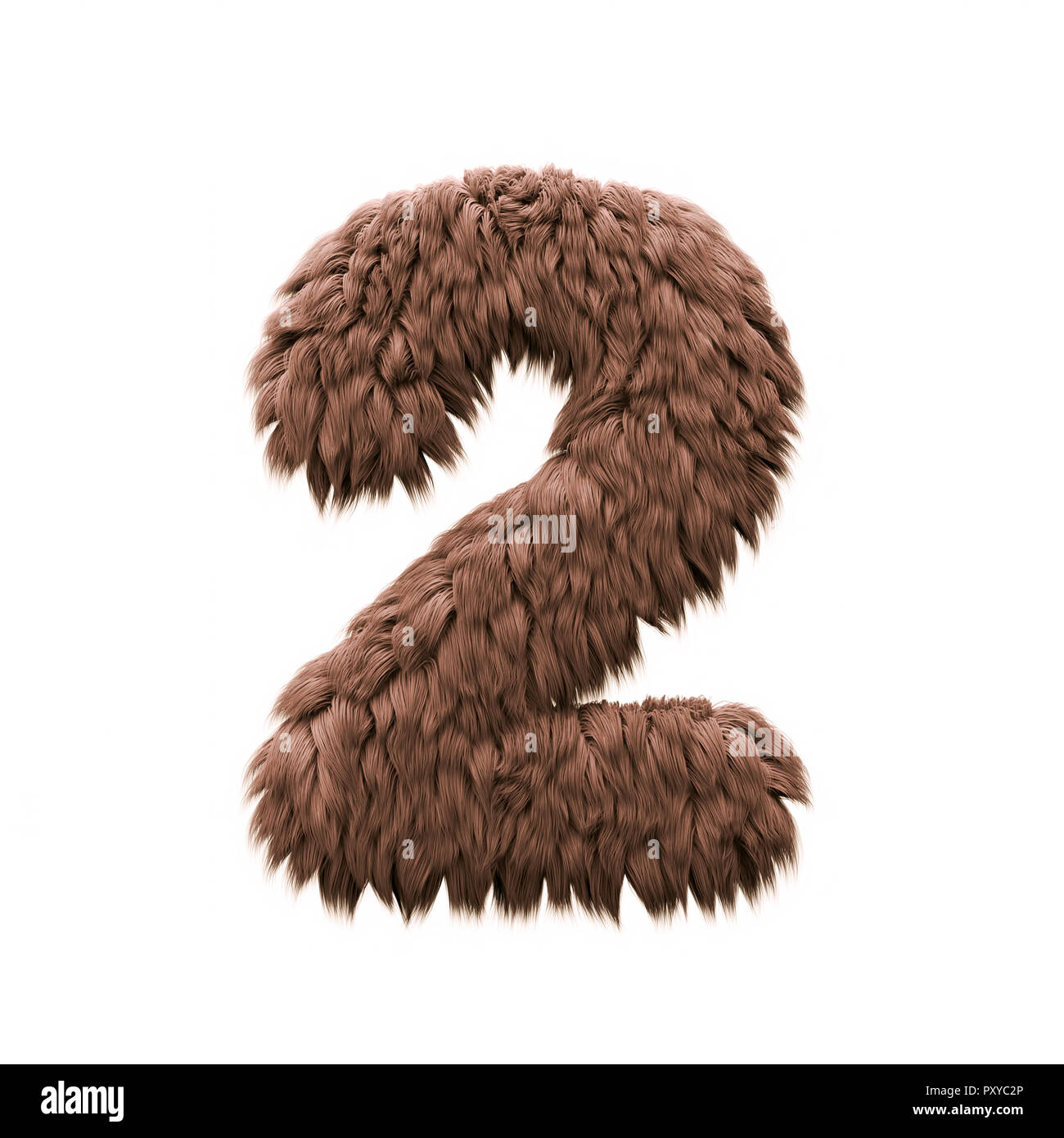 Monster number 2. 3d halloween digit isolated on white background ...