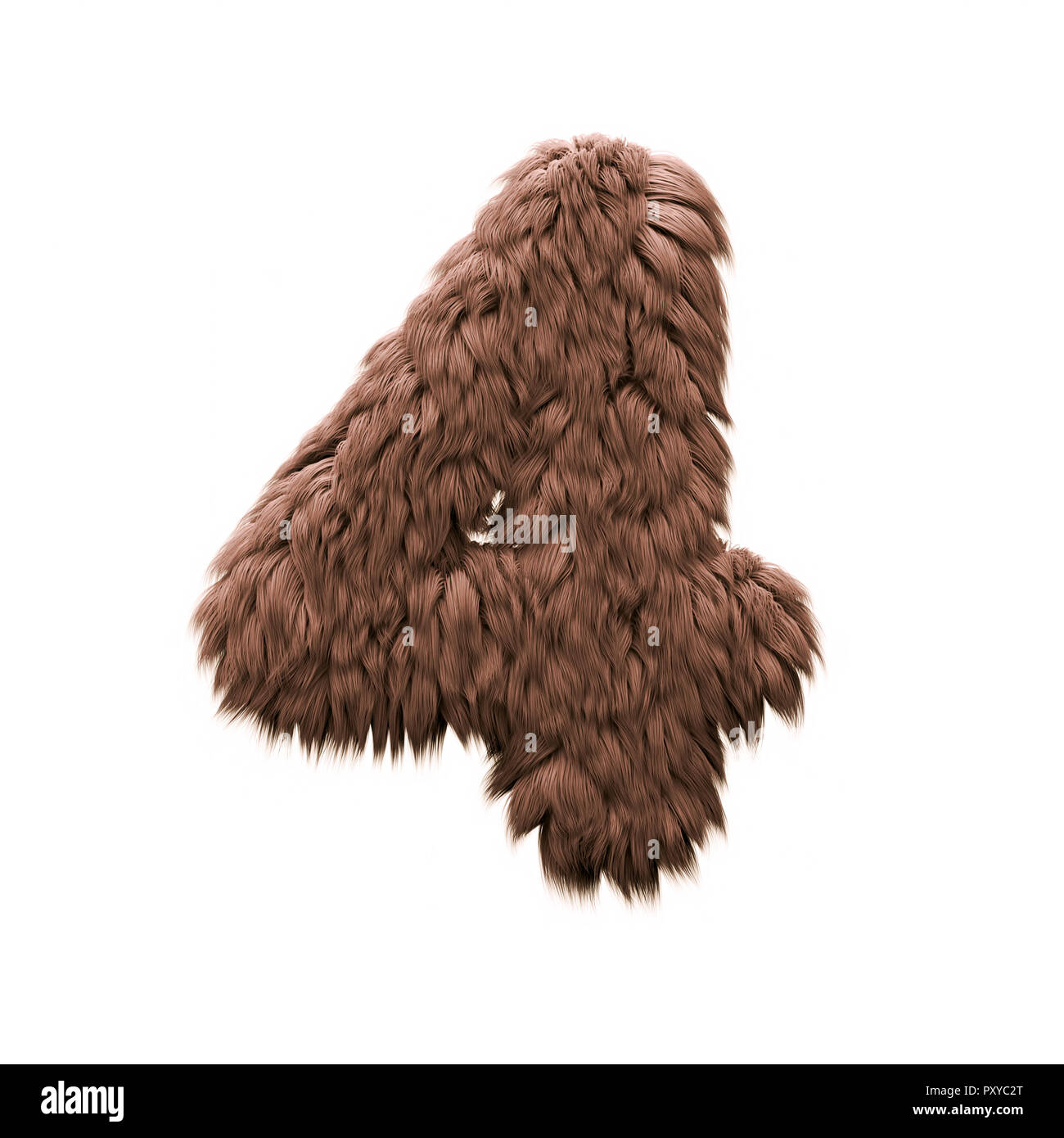 Monster number 4. 3d halloween digit isolated on white background ...