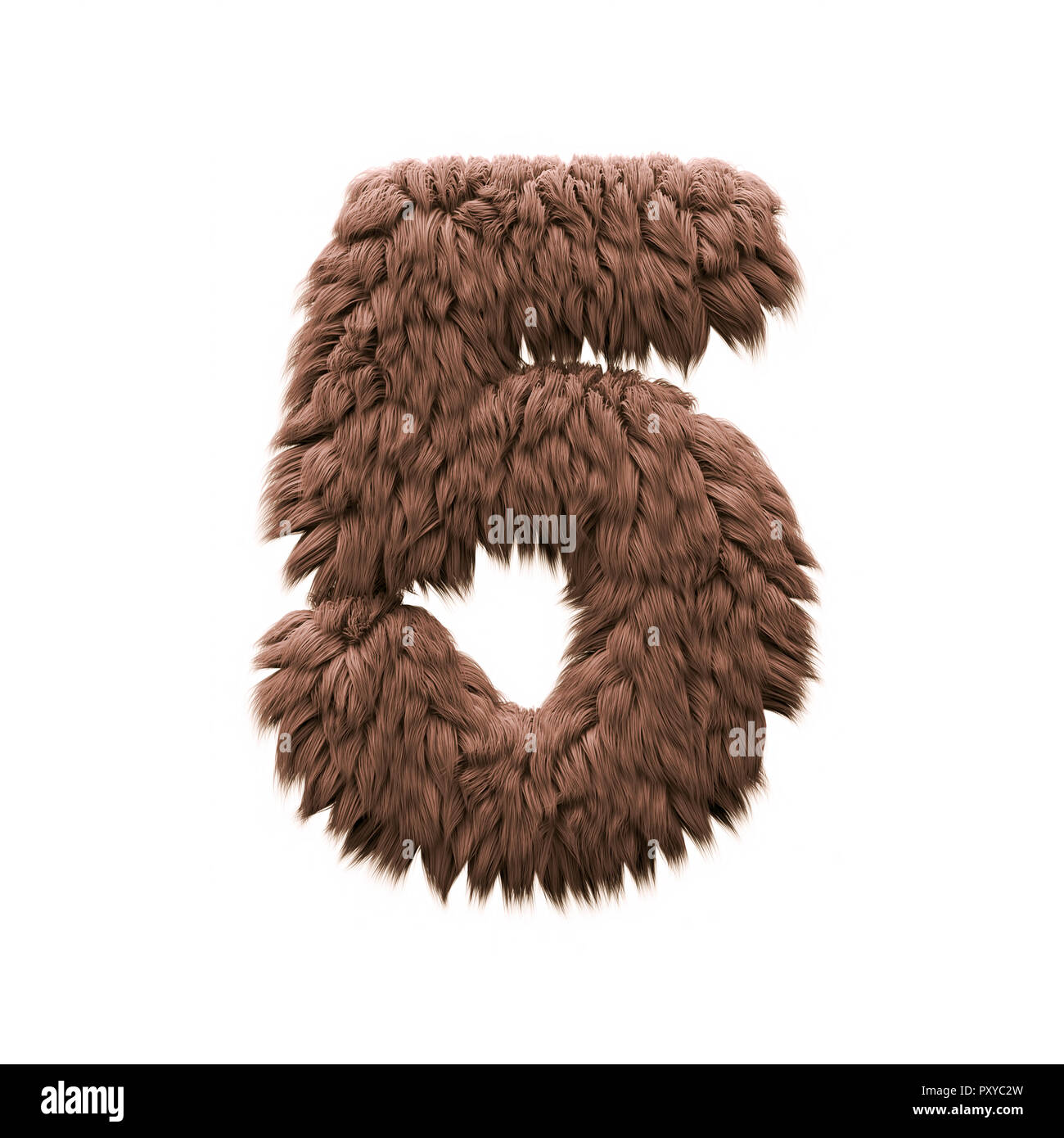 Monster Number 5 3d Halloween Digit Isolated On White Background monster-number-5-3d-halloween-digit-isolated-on-white-background