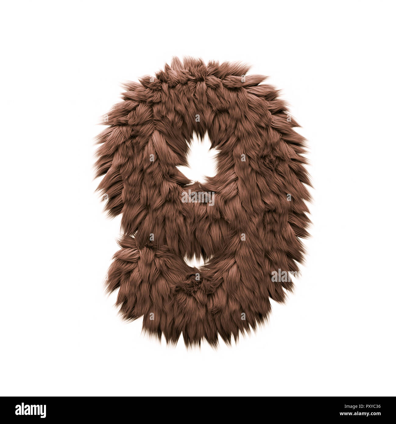 Monster number 9. 3d halloween digit isolated on white background ...