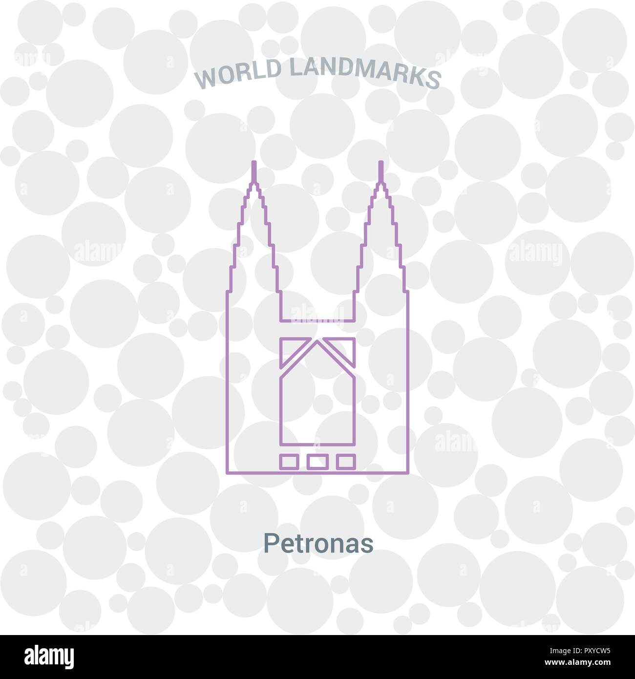 World Famous landmarks design with creative background vector Stock ...