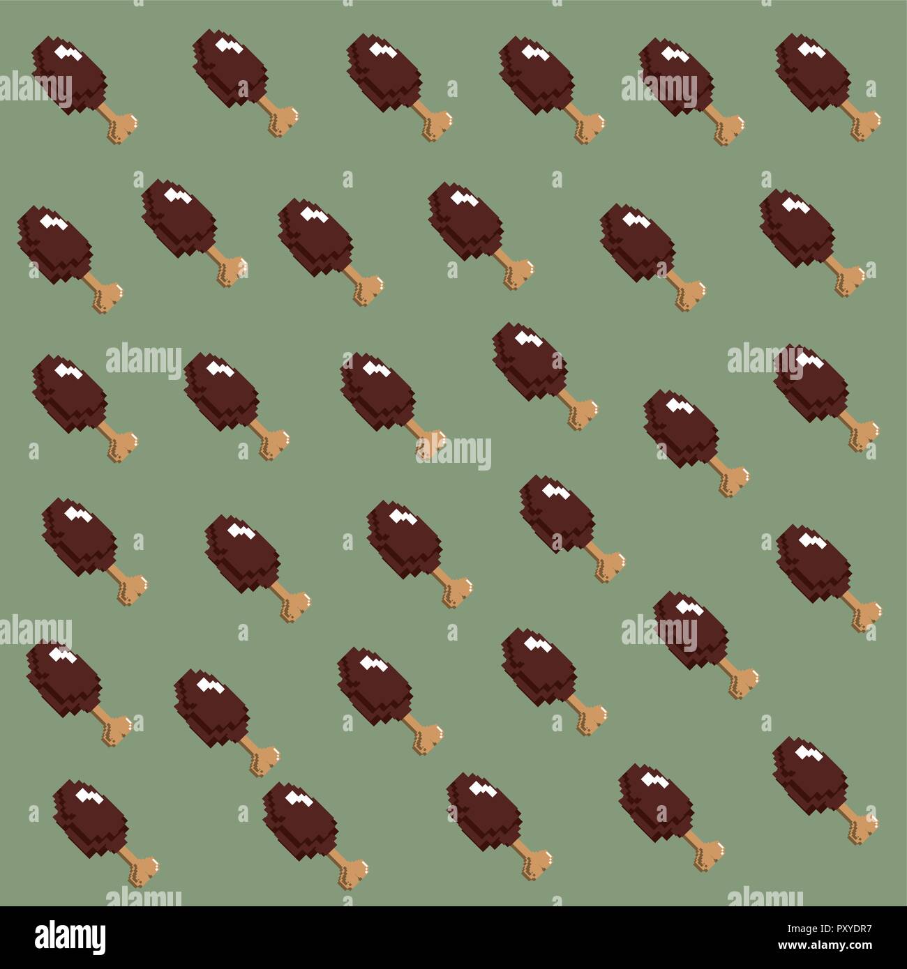 Videogame pixelated chicken thigh background Stock Vector Image & Art ...