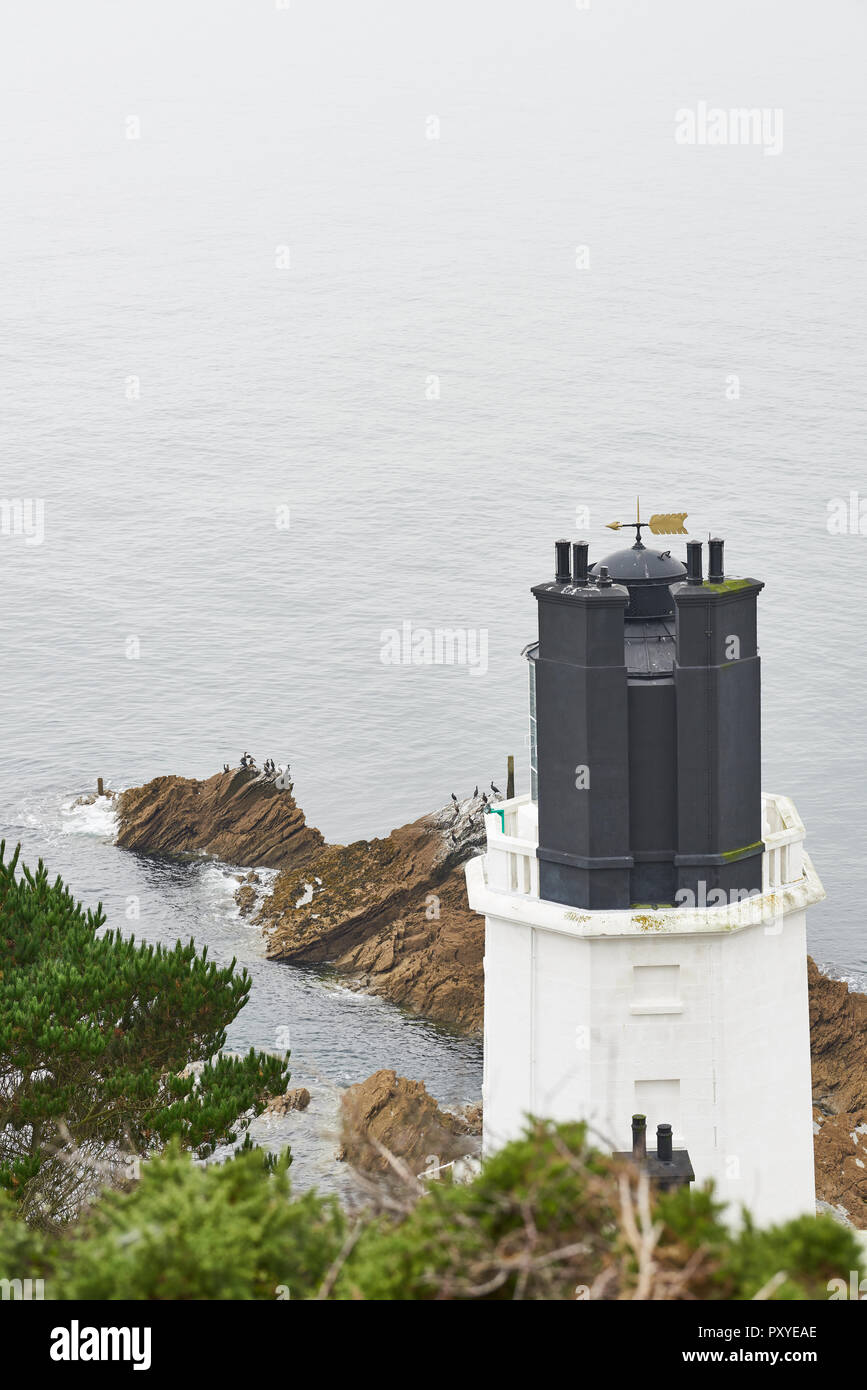 The lighthouse at St Anthony's Head, next the English Channel, Roseland ...