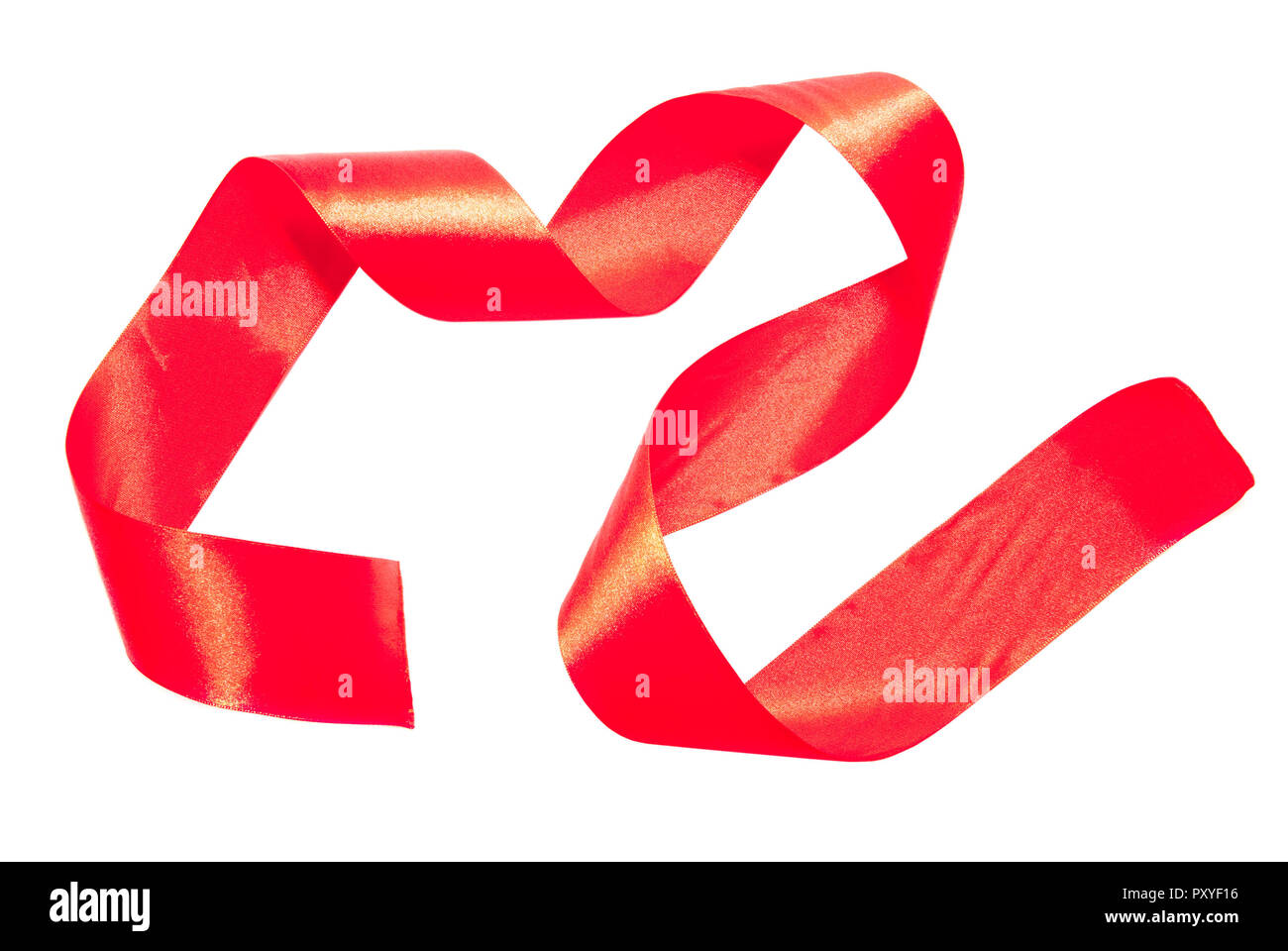 red ribbon isolated on a white background Stock Photo - Alamy