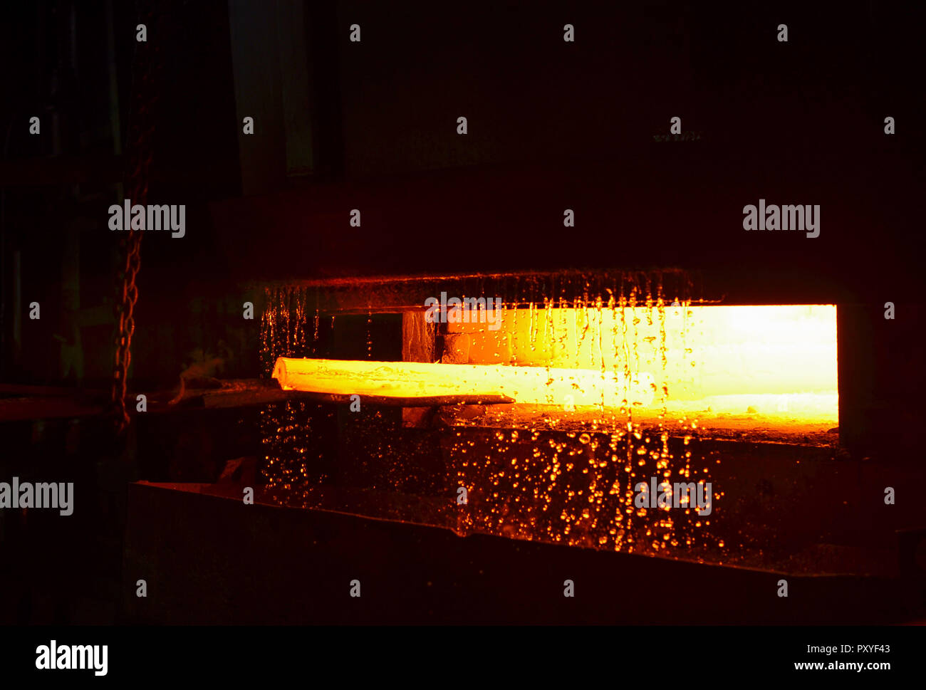 Atmosphere of steel-making furnace in smelting steel plant. High ...