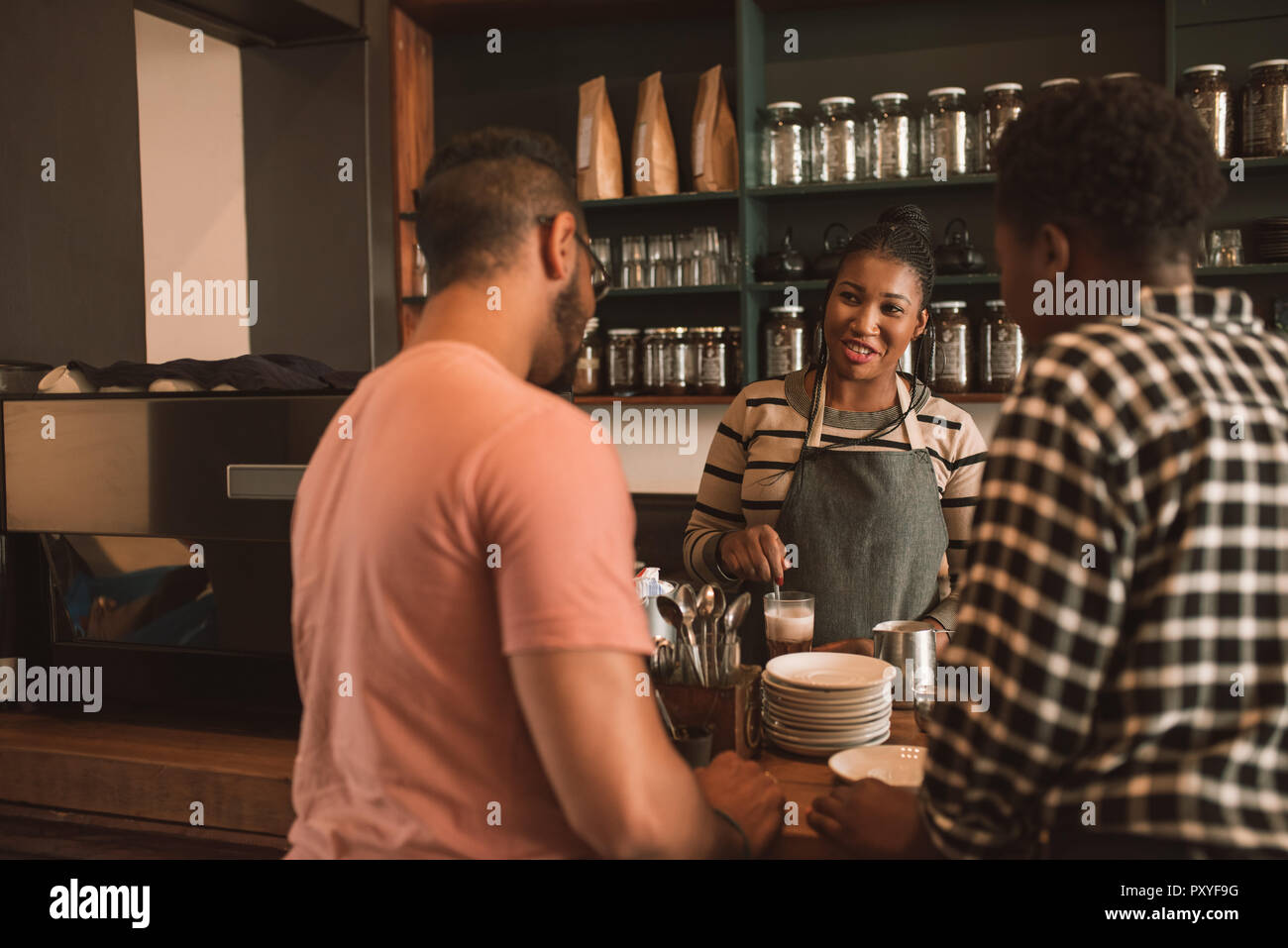 Male female coffee cafe hi-res stock photography and images - Alamy