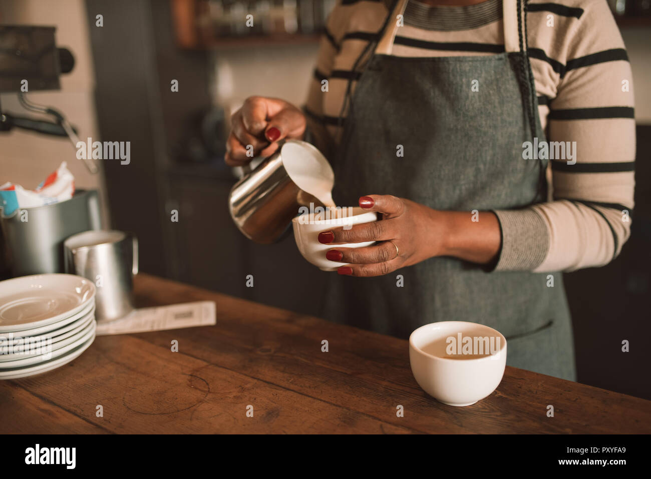 One person barista hi-res stock photography and images - Alamy