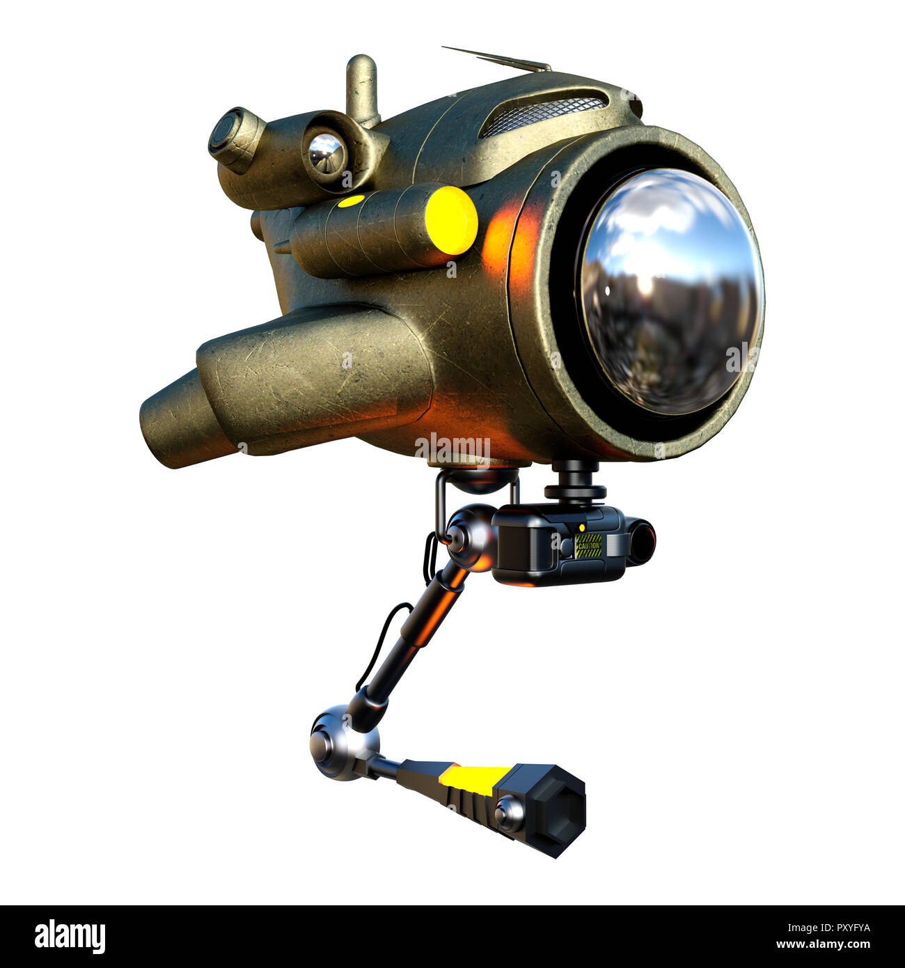 3D rendering of a flying drone isolated on white background Stock Photo ...