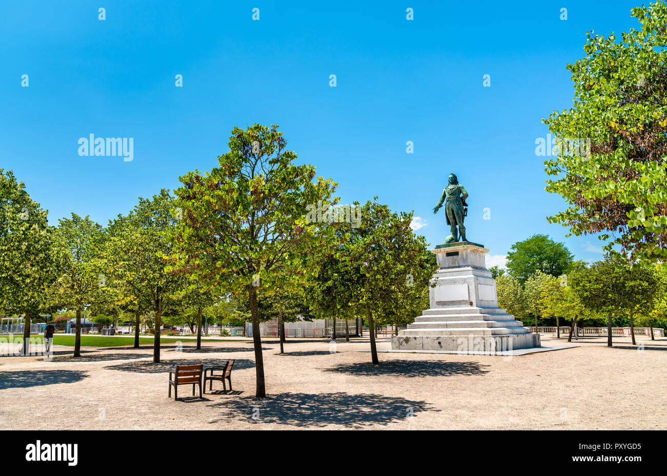 Statue of General Championnet on the Champ de Mars Esplanade in Valence ...