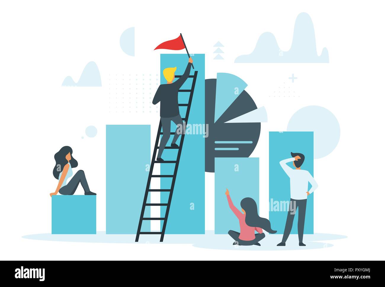 Corporate ladder vector vectors hi-res stock photography and images - Alamy