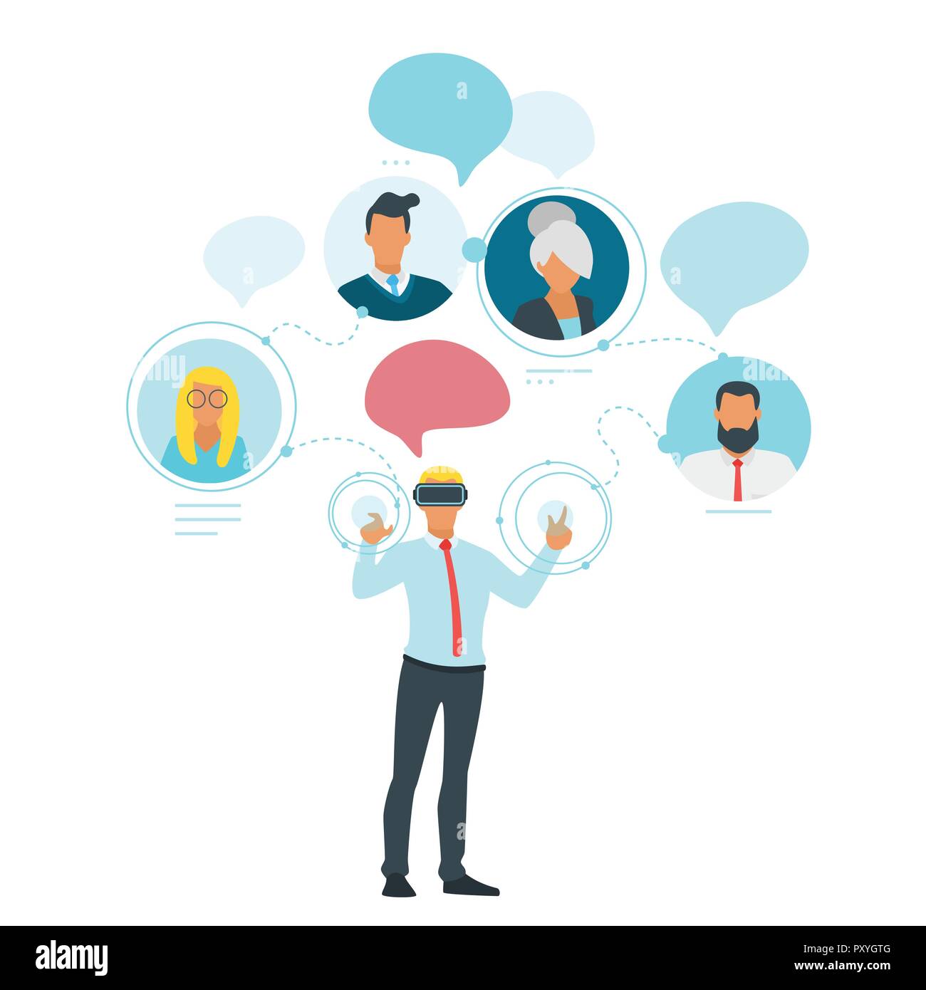 Flat people connect silhouette hi-res stock photography and images - Alamy