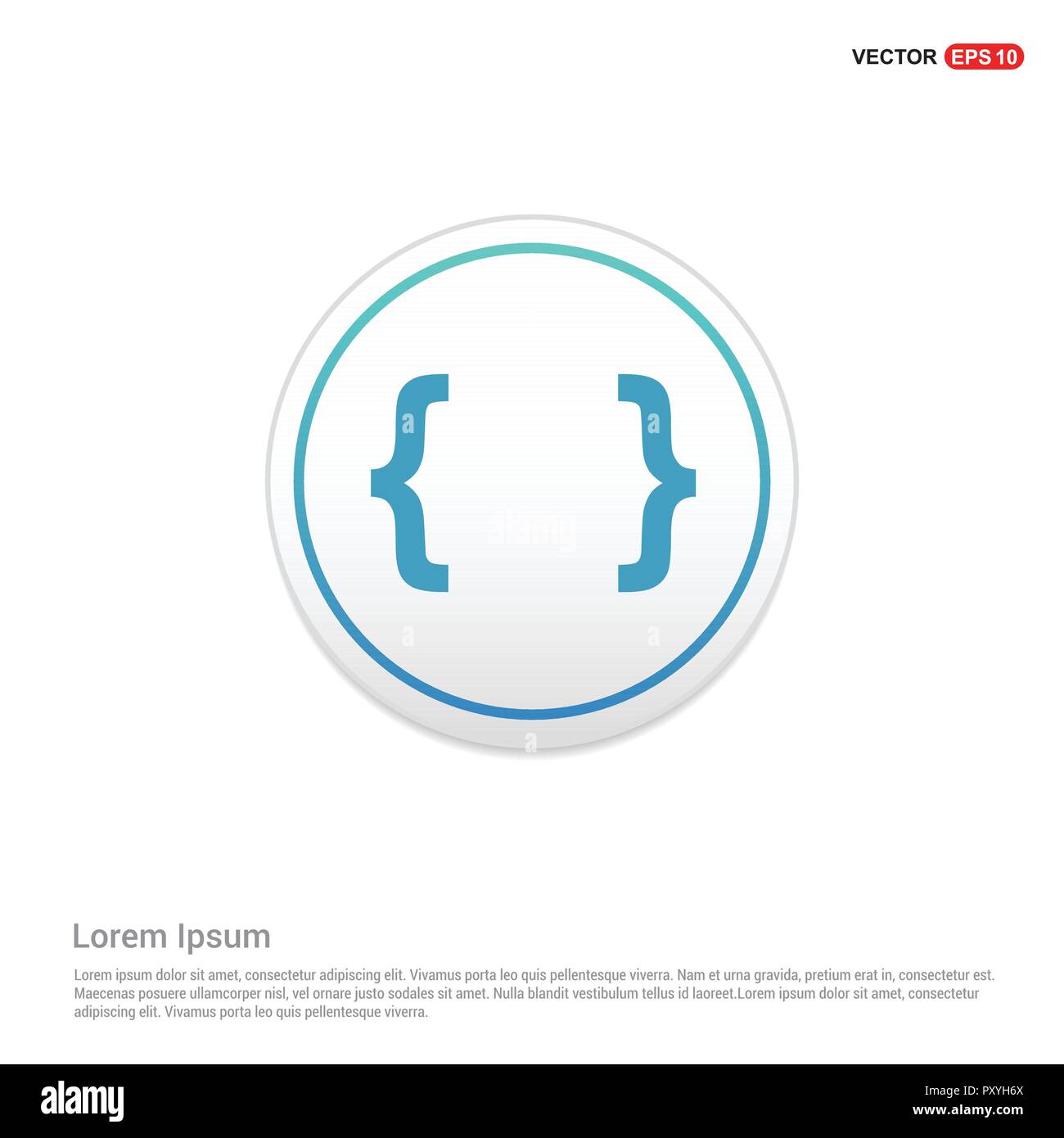 curly bracket icon - white circle button Stock Vector Image & Art - Alamy