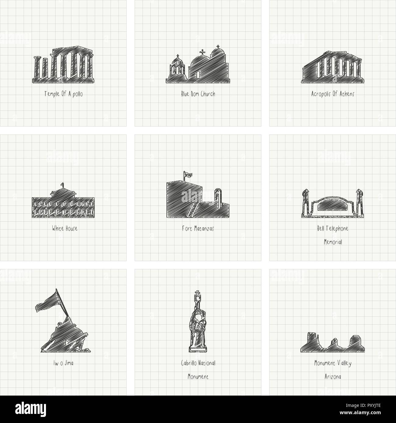 World famous landmarks design vector Stock Vector Image & Art - Alamy