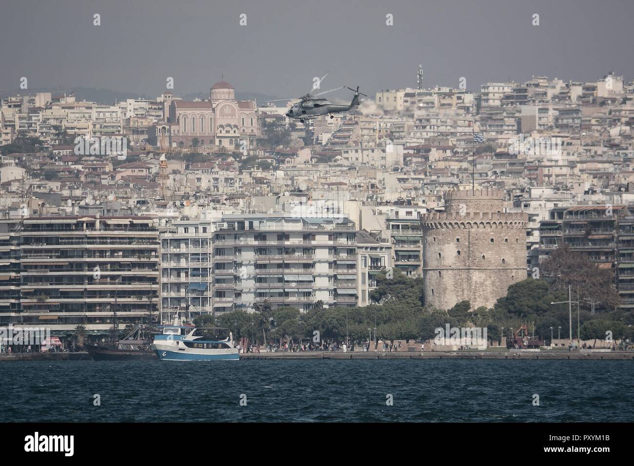 Thessaloniki, Greece. 24th Oct, 2018. A Hellenic Navy Sikorsky S-70B-6 ...