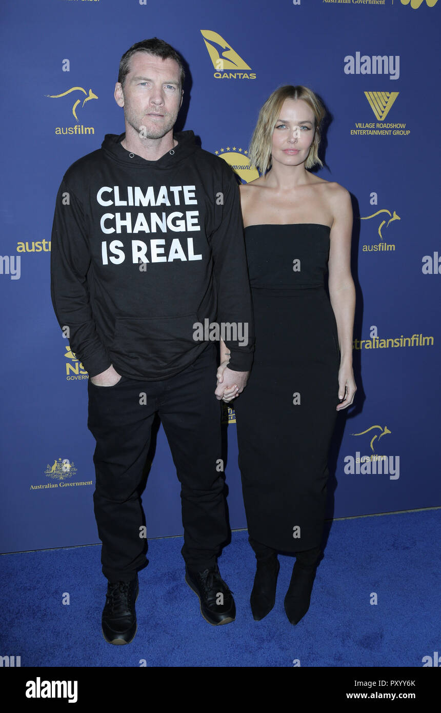Los Angeles, California, USA. 24th October, 2018. Sam Worthington, Lara ...