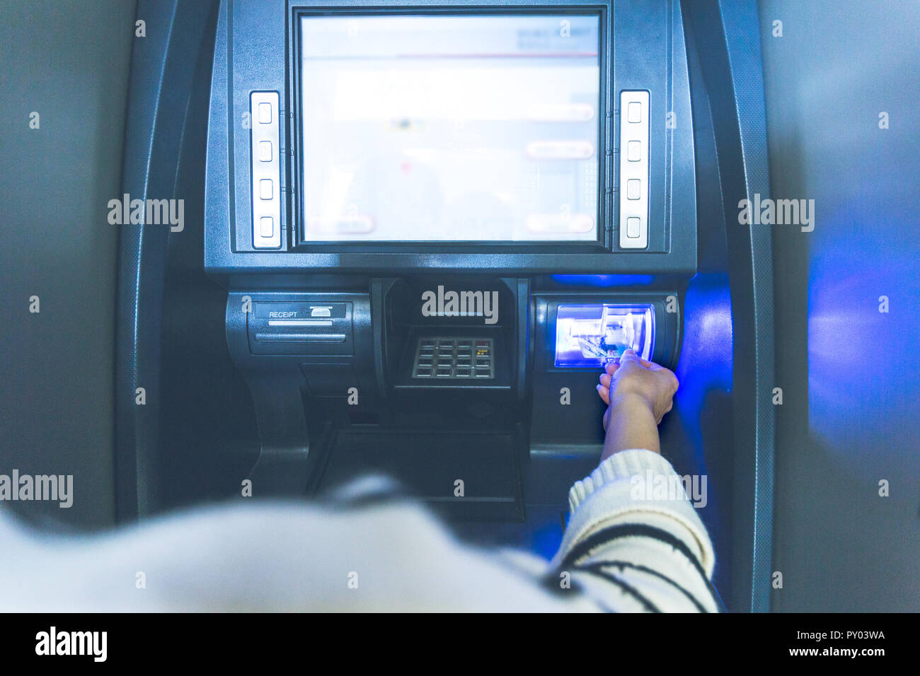Atm screen finger hi-res stock photography and images - Alamy