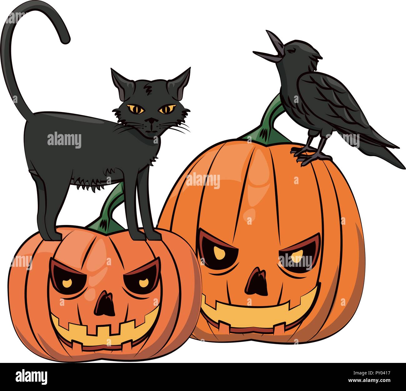 Halloween scary cartoons Stock Vector Image & Art - Alamy