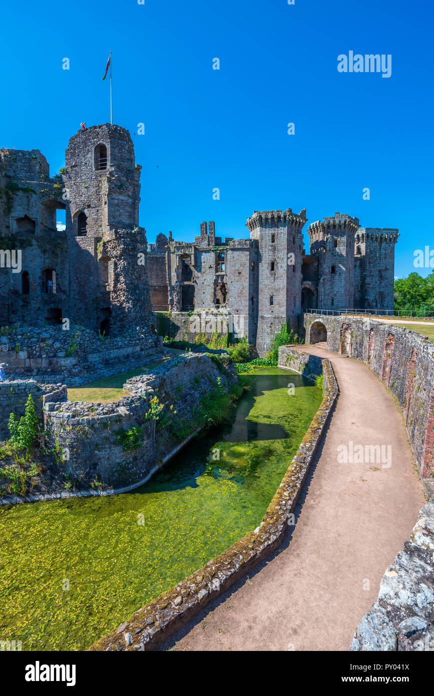 Raglan Castle, Monmouthshire, Wales, United Kingdom, Europe Stock Photo ...