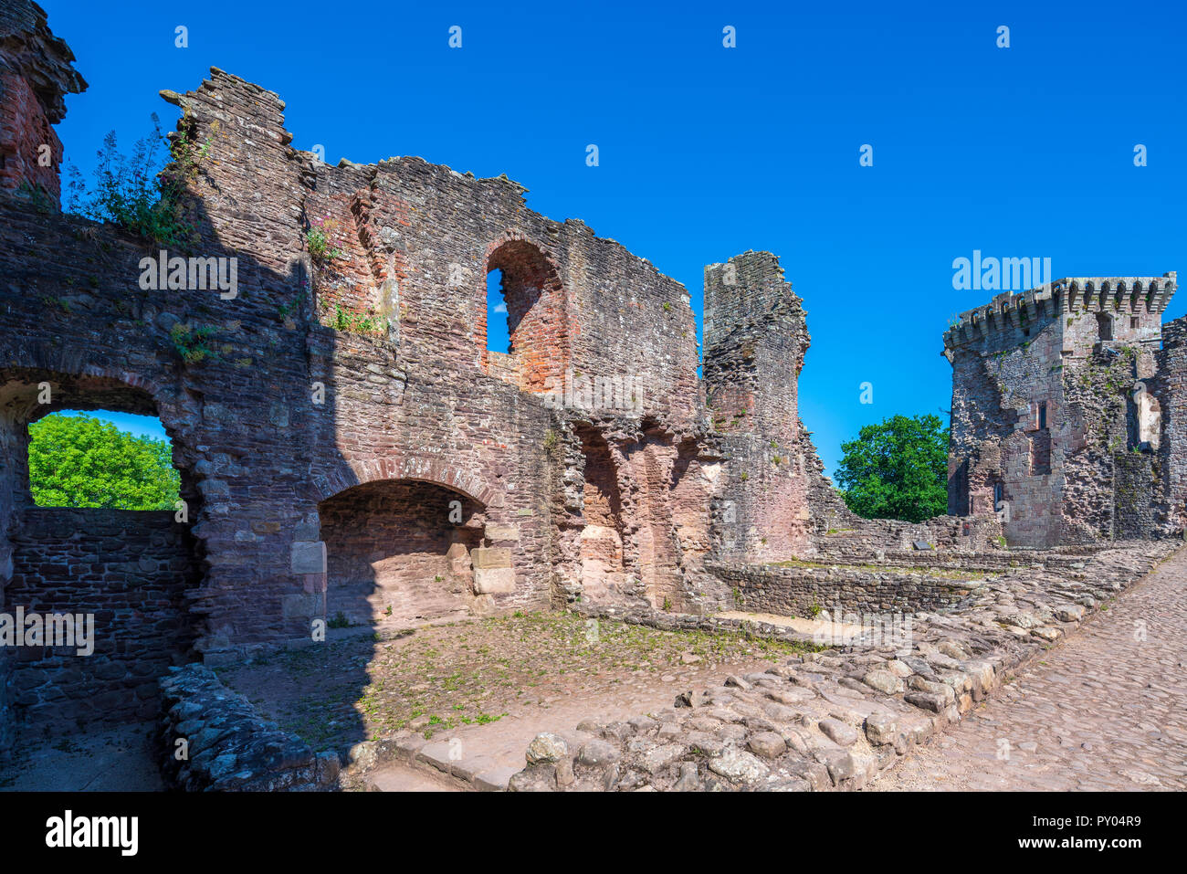 Raglan Castle, Monmouthshire, Wales, United Kingdom, Europe Stock Photo ...