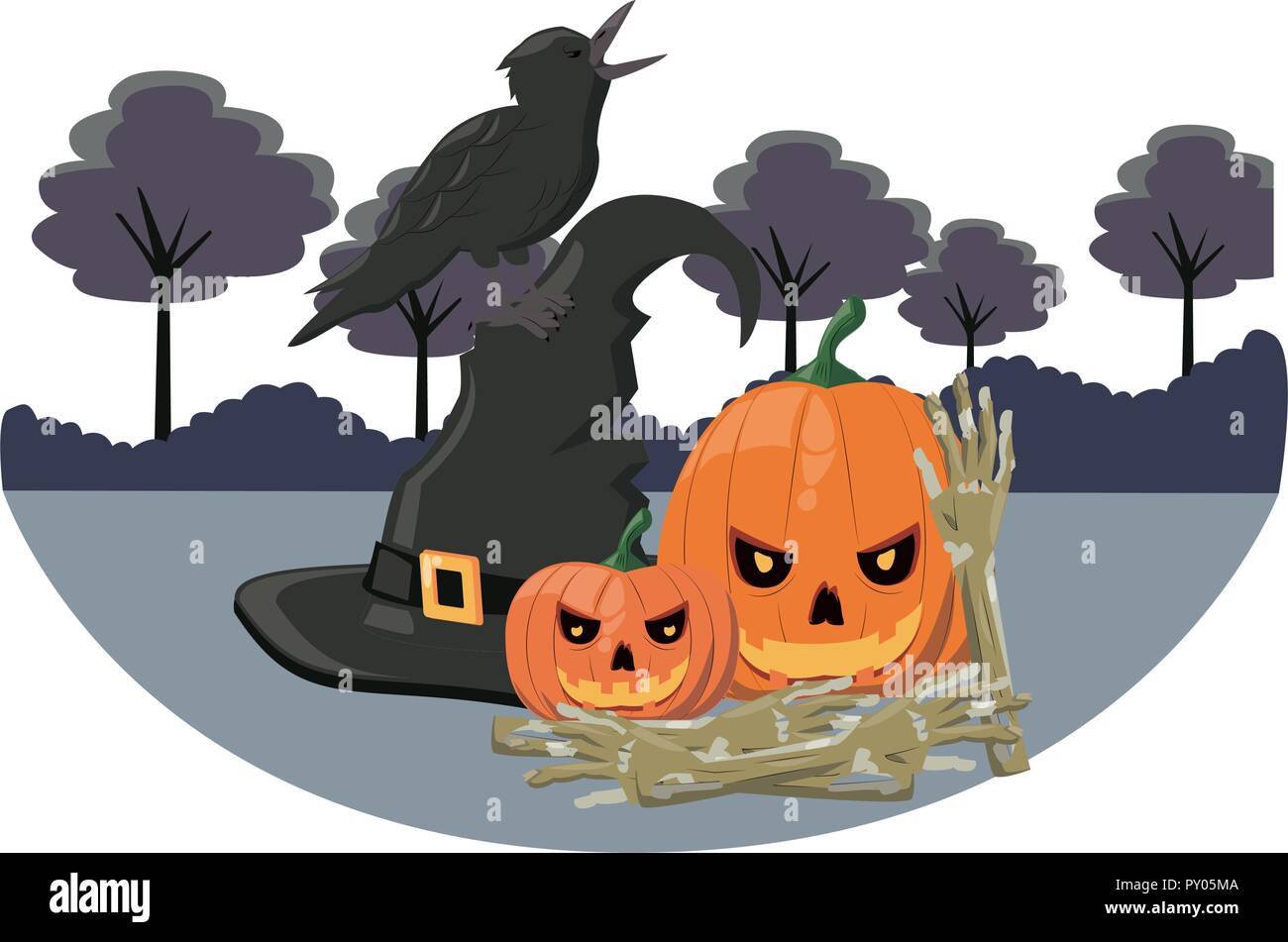 Halloween scary cartoons Stock Vector Image & Art - Alamy