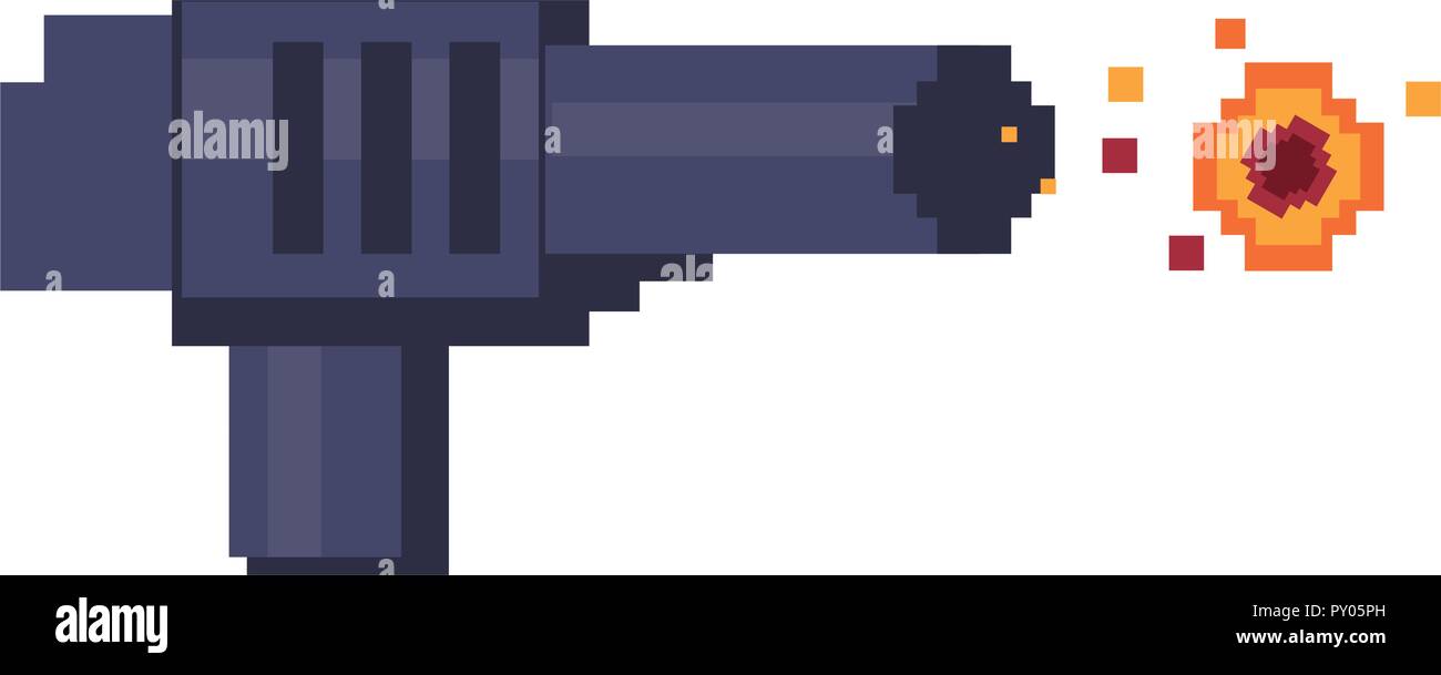 Videogame pixelated handgun Stock Vector Image & Art - Alamy