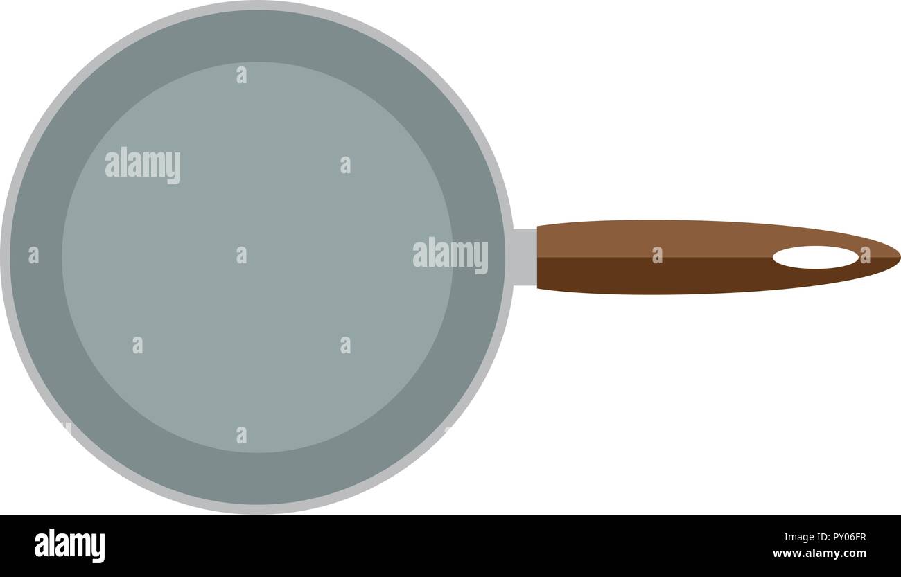 Vector empty frying pan in top view isolated on white background. Flat ...
