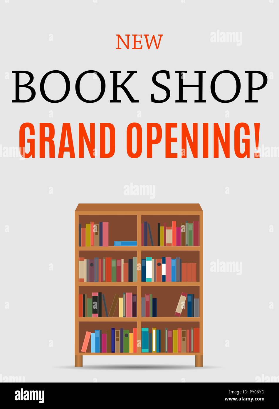 New Book Shop Grand Opening Background. Vector Illustration EPS10 Stock ...