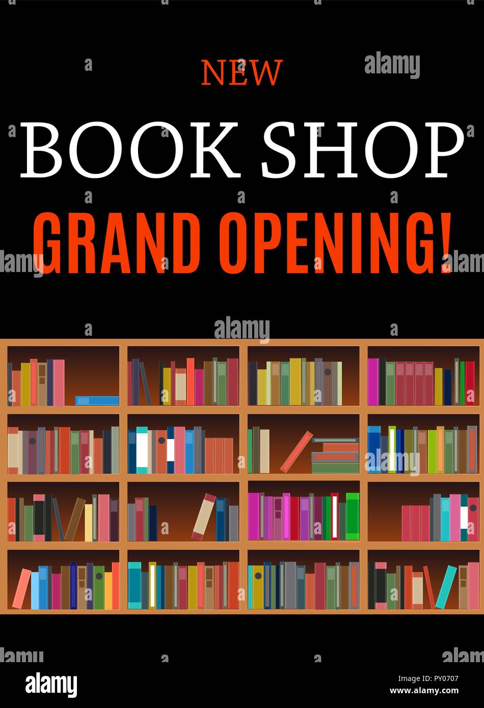 New Book Shop Grand Opening Background. Vector Illustration EPS10 Stock ...