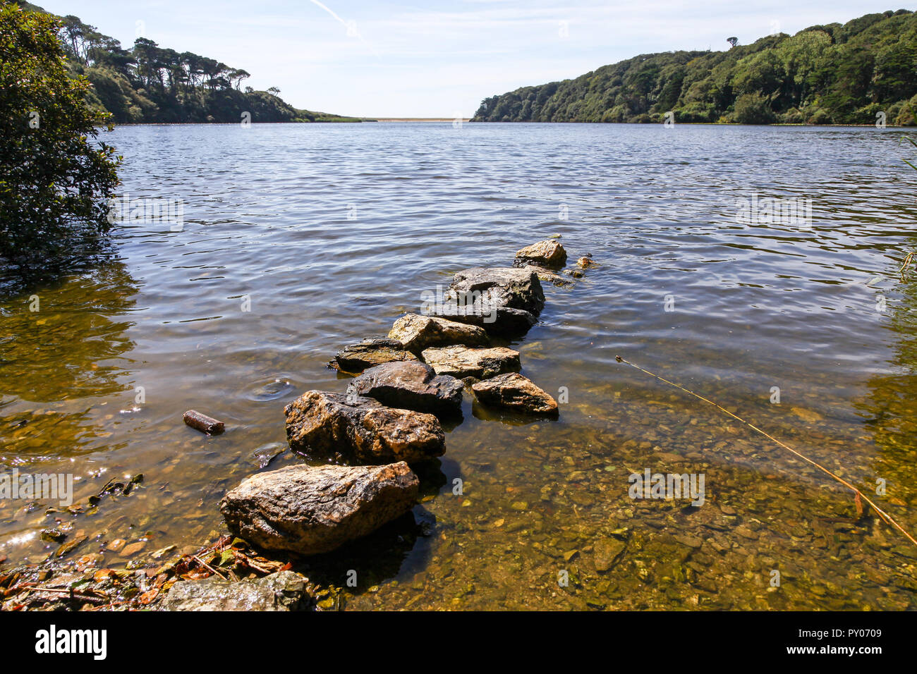 Largest natural freshwater lake in cornwall hi-res stock photography ...