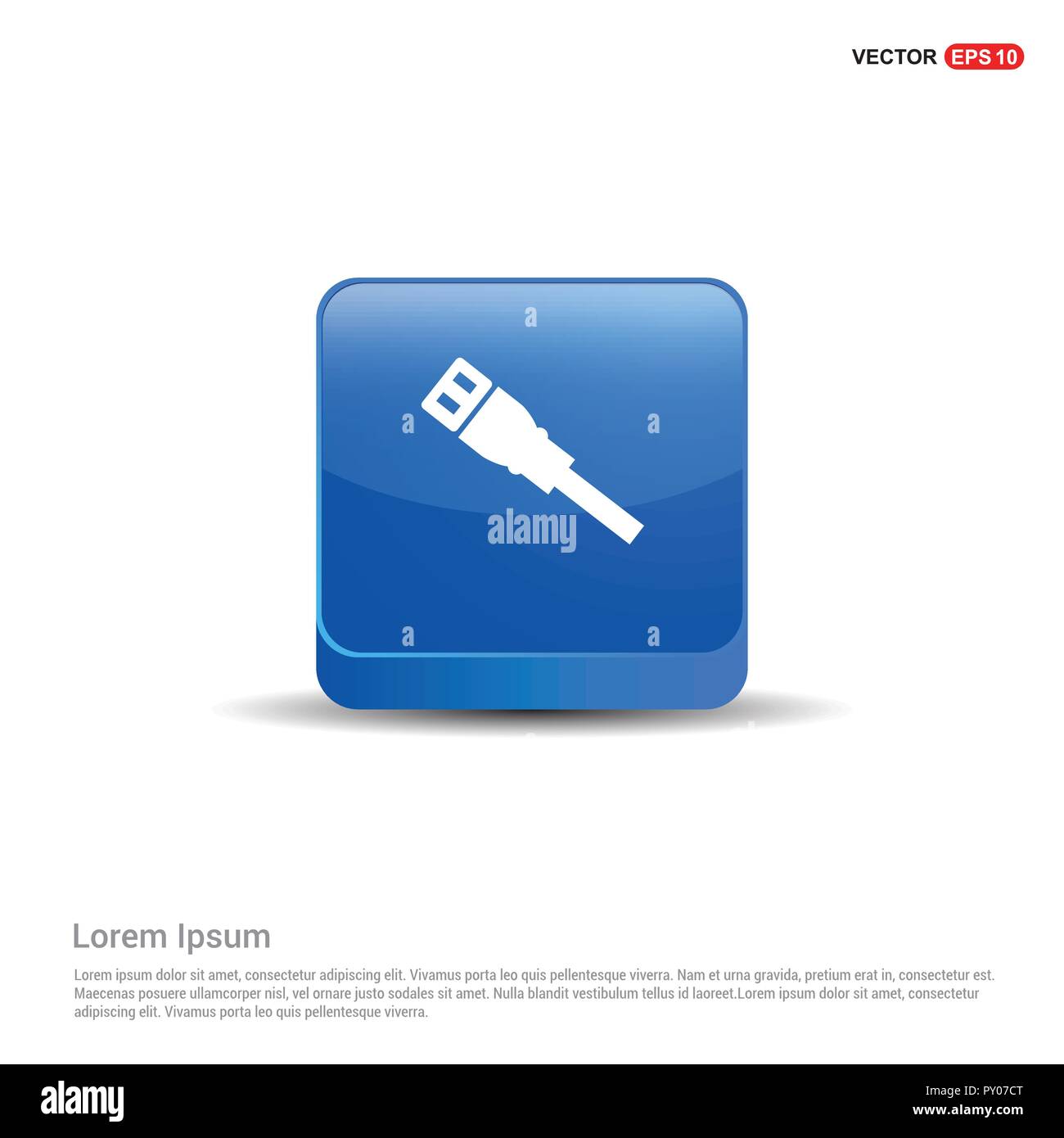 Ethernet Cable Icon - 3d Blue Button Stock Vector Image & Art - Alamy